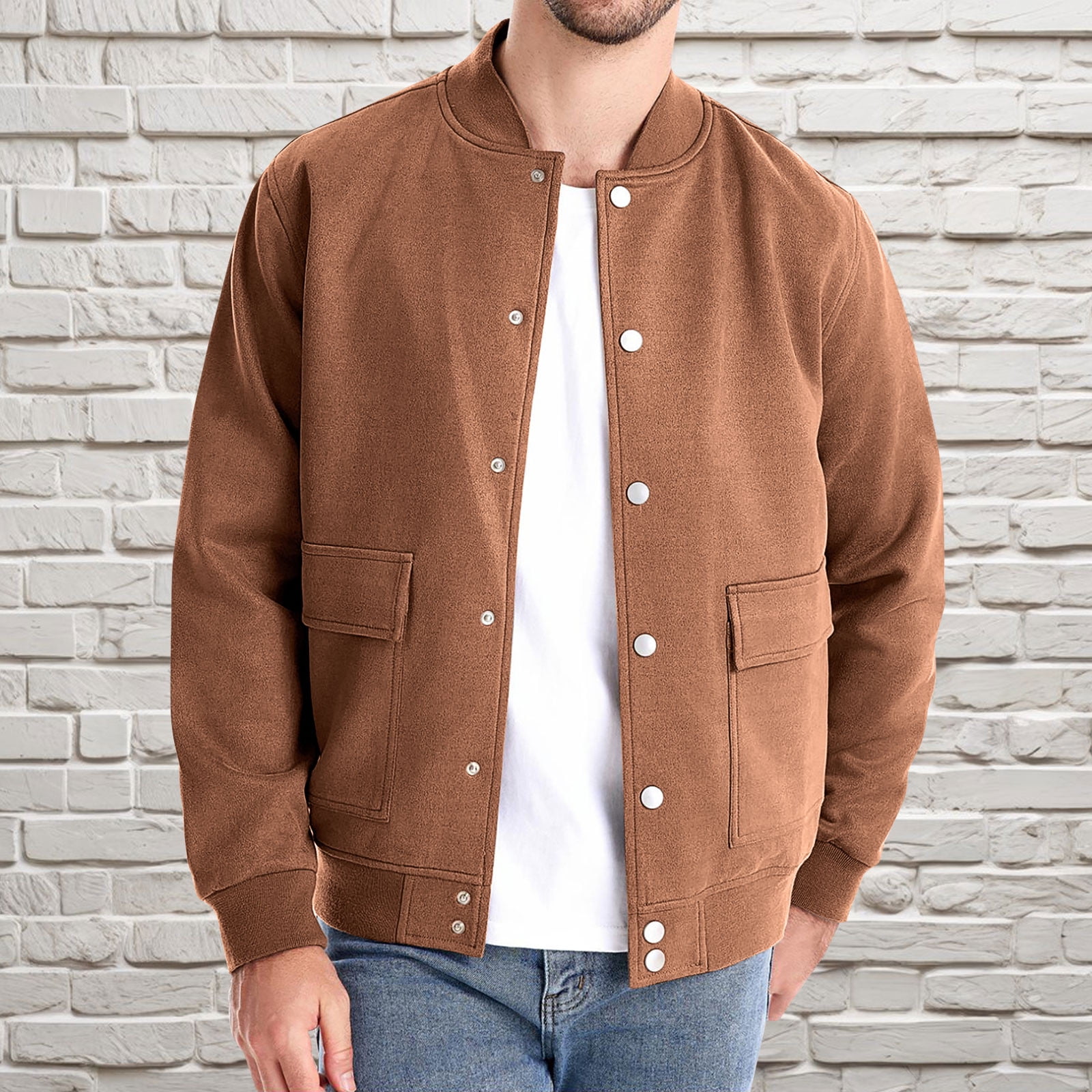 Clearance Sale Dihao Jackets for Men Plus Size Men's Lapel Leather ...