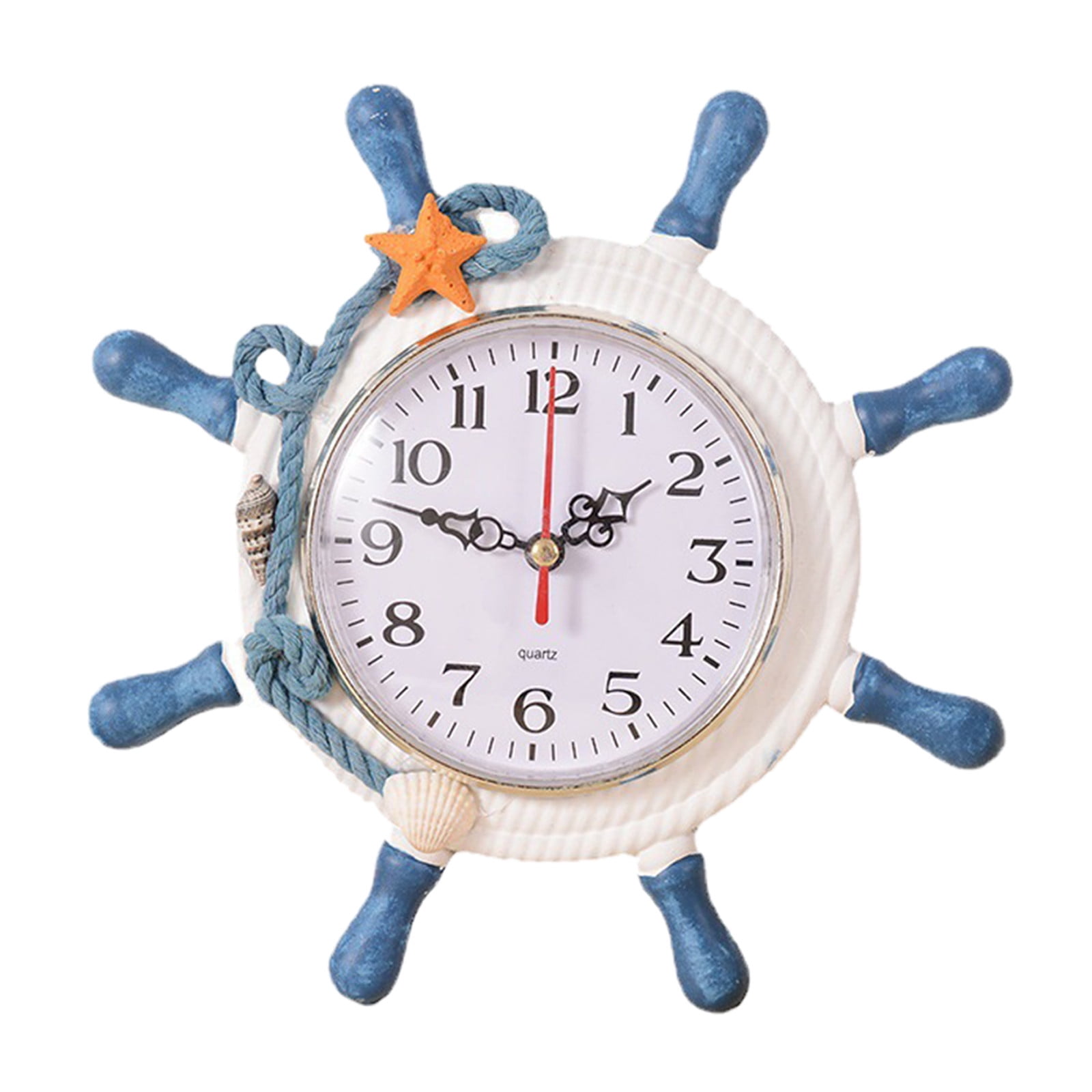 Clearance Sale! Dusknt Clock, Clock, Nautical Beach Wheel Wall Clock ...