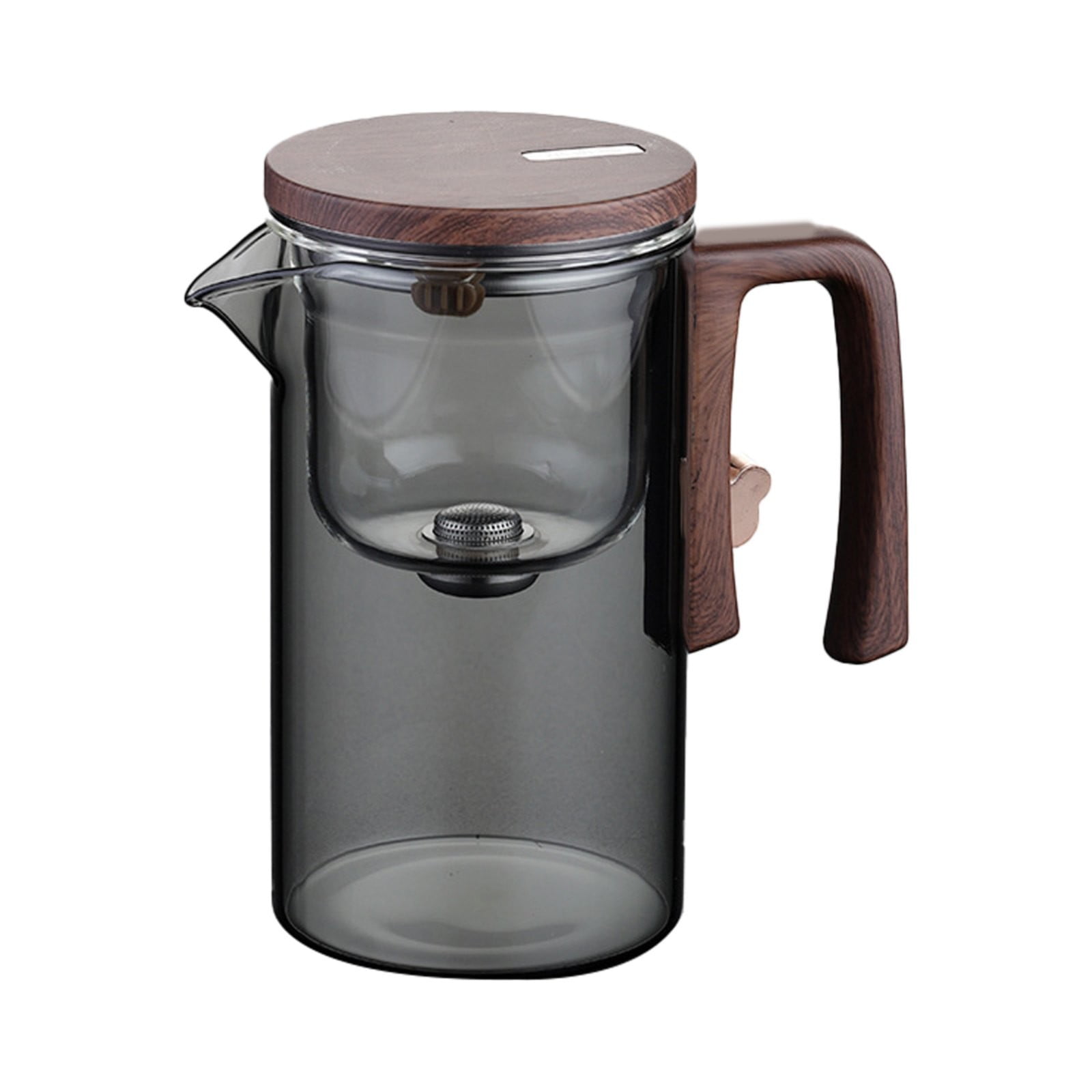 Clearance Sale!Egooesam Tea Pot Water Separation GlTeapot with Wooden ...