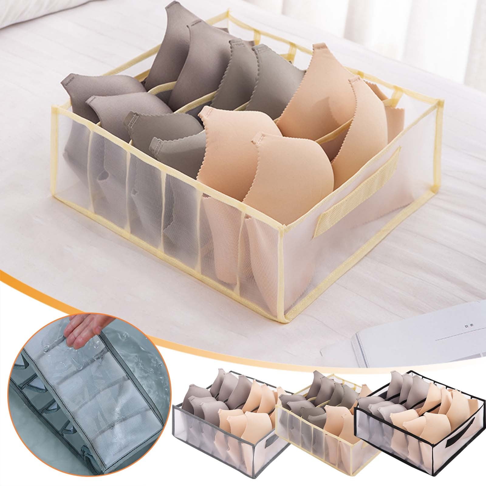 Clearance Sale,Extra Compartment Underwear Organizer, 6-Sock Bra Panty ...