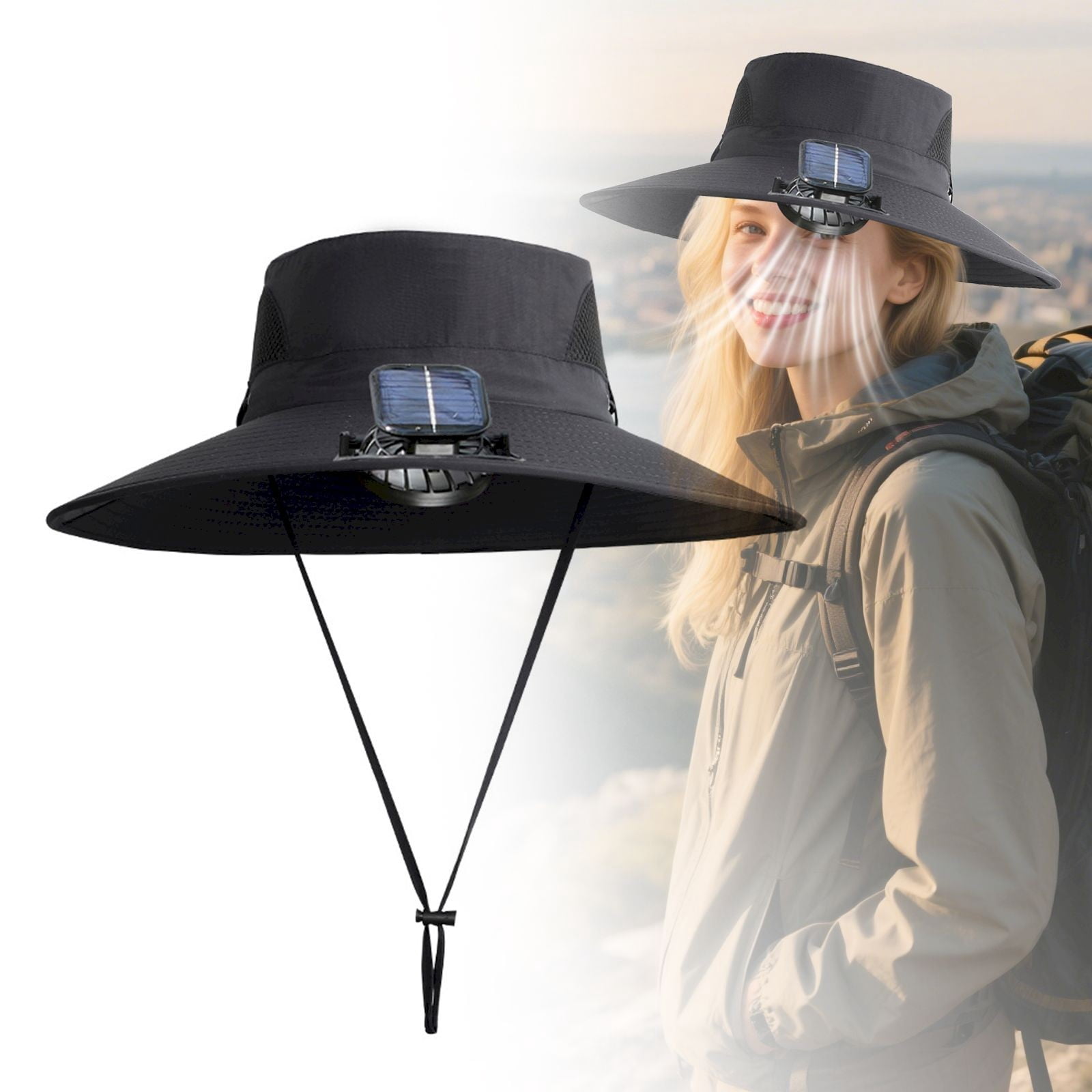 Clearance Sale Hat with Fans Solar Power, Solar Fan Hat, Solar Powered ...