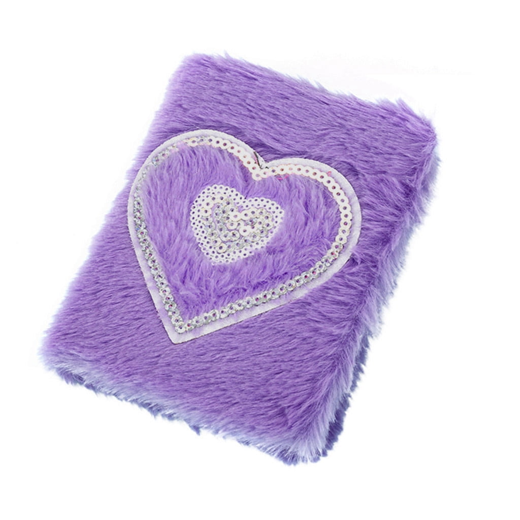 Clearance Sale, Heart Notebook Cartoon Fuzzy Journal Writing Pad ...