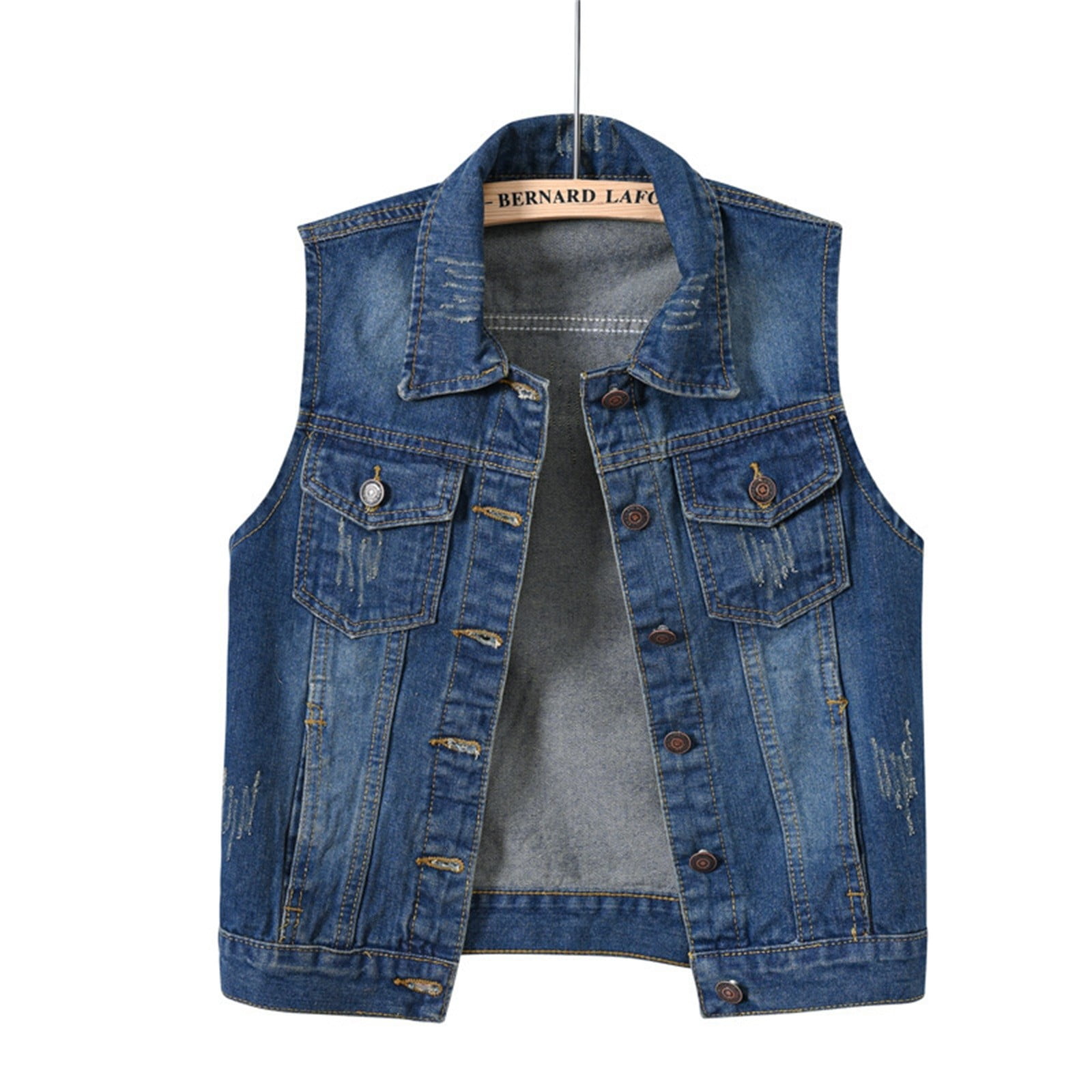 Clearance Sale! Jean Vest for Women Multi Color Denim Vest Female Short ...
