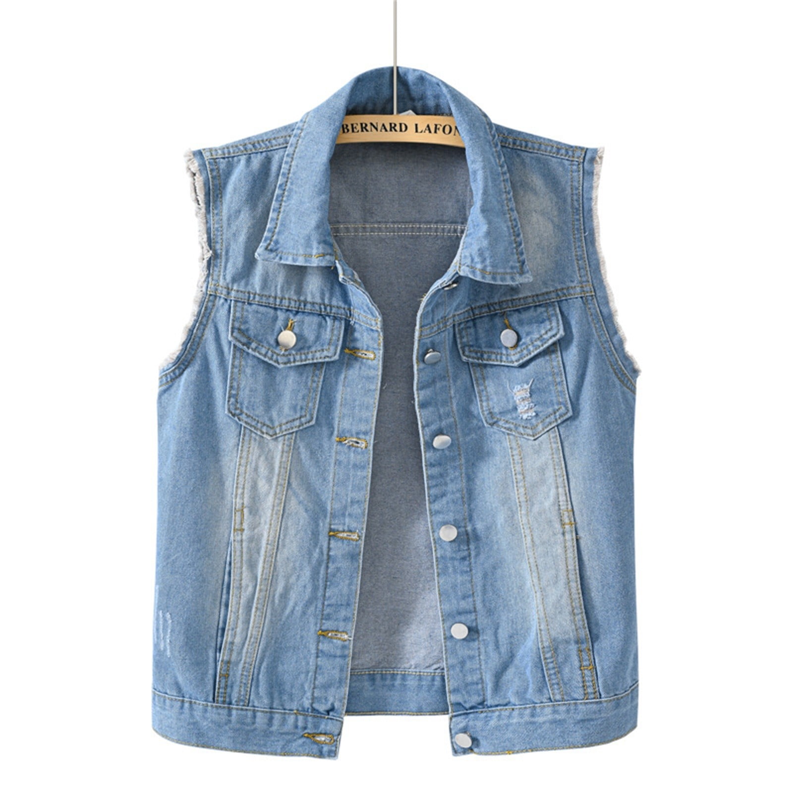 Clearance Sale! Jean Vest for Women Multi Color Denim Vest Female Short ...