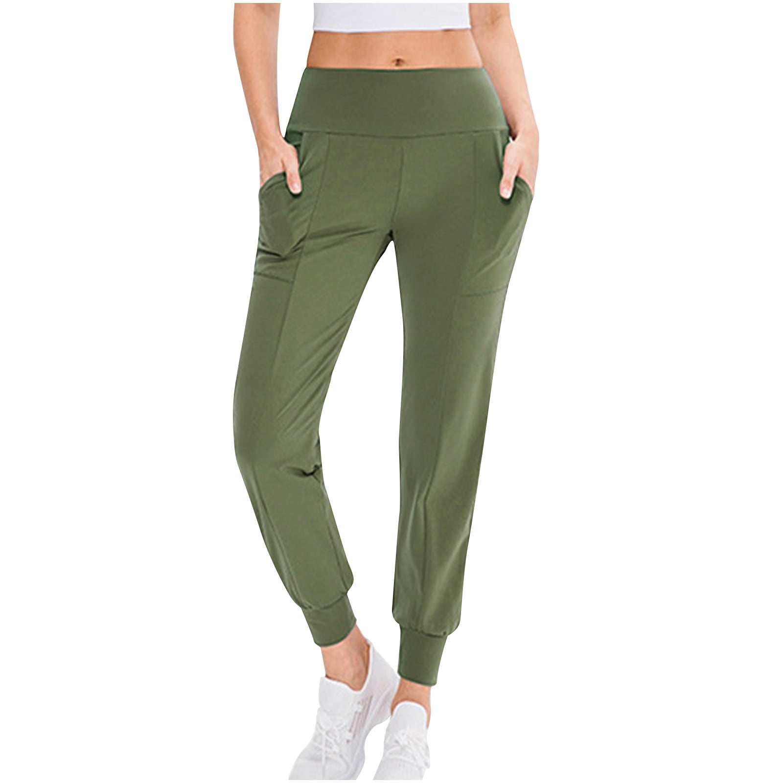 Clearance Sale Ladies Trousers Comfortable Stretch Slacks Trendy Solid ...