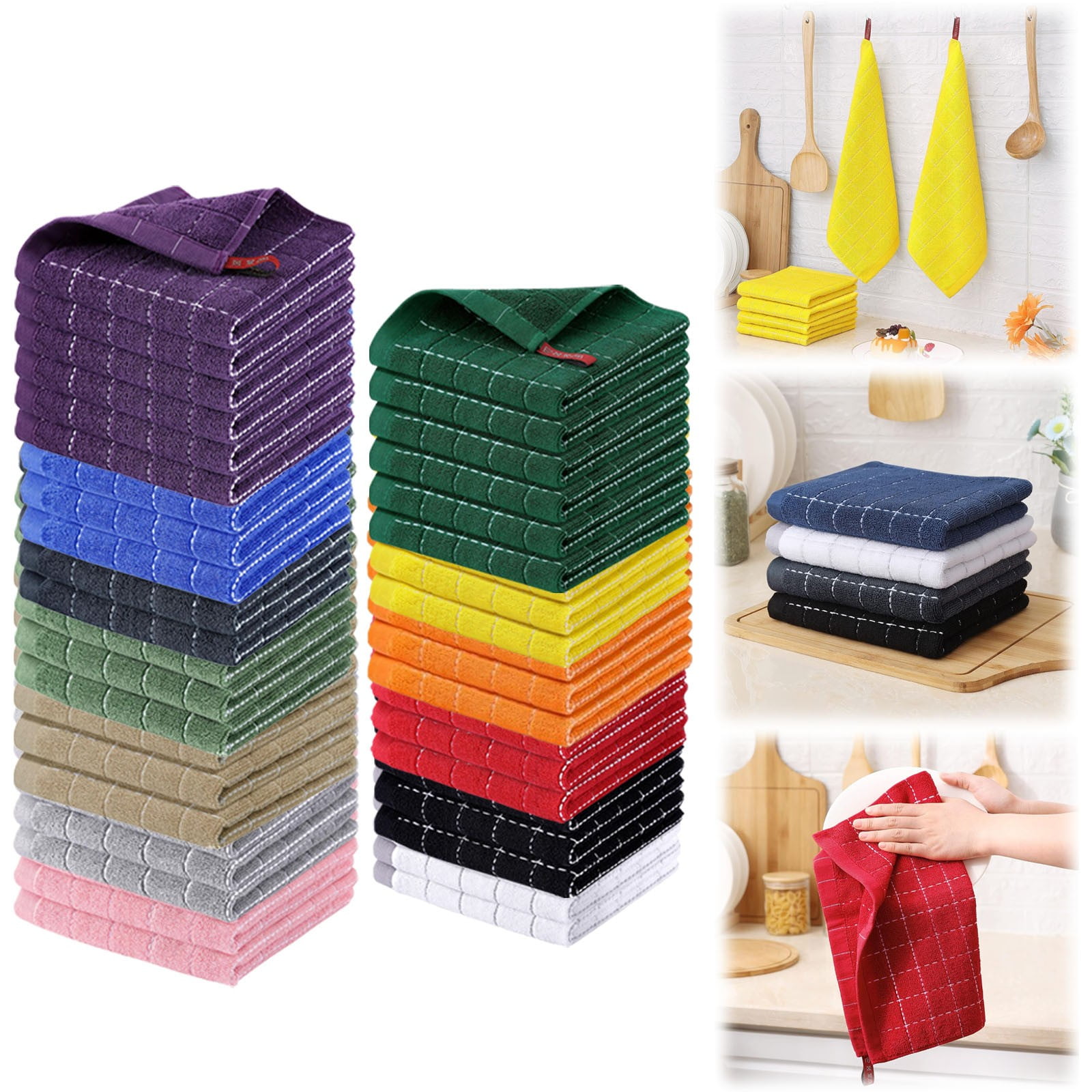 Clearance Sale! Lusxy 100% Cottonkitchen Dish Cloths, Kitchen Fast ...