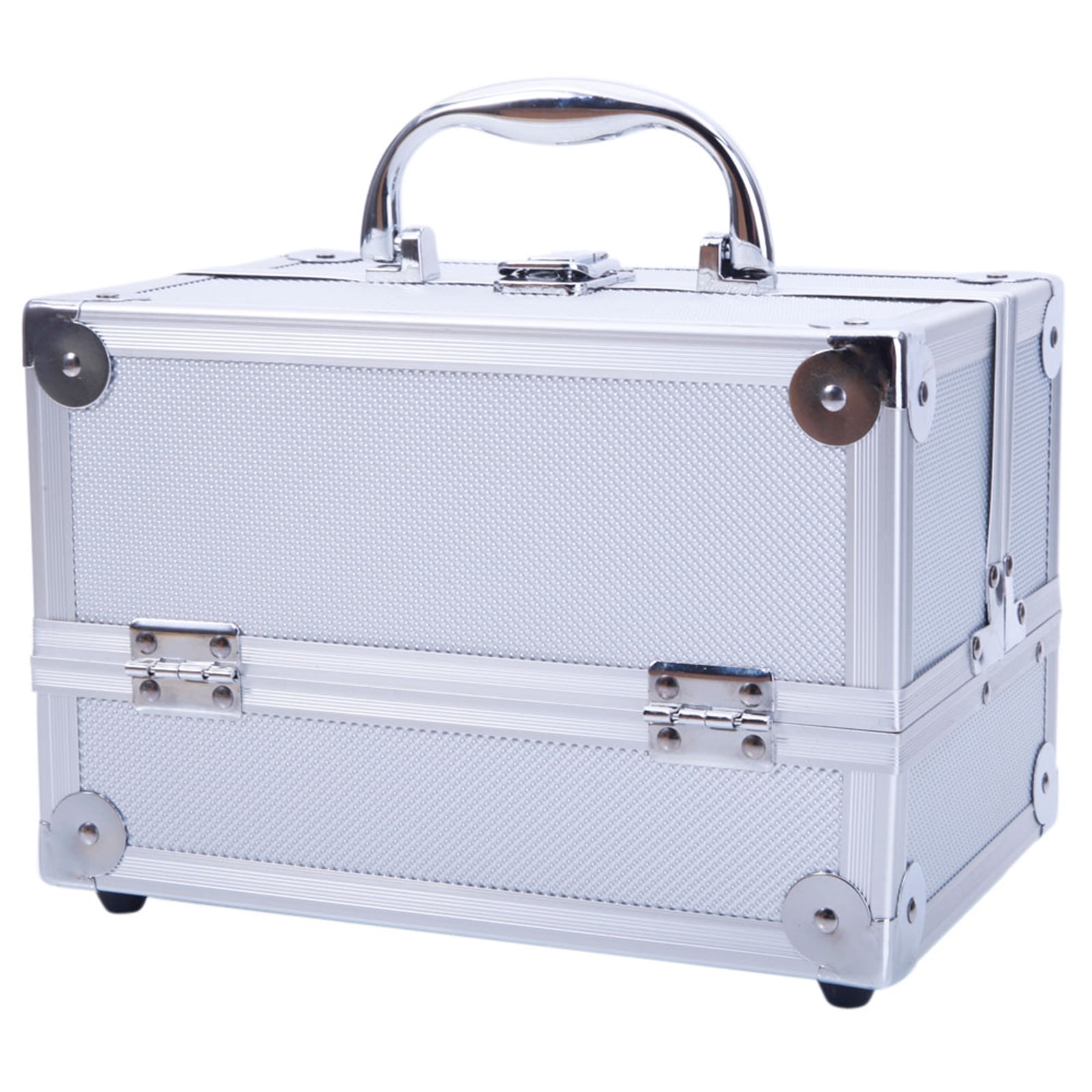 Makeup Train Case Cosmetic Box Portable Makeup Case Organizer 2 Trays ...