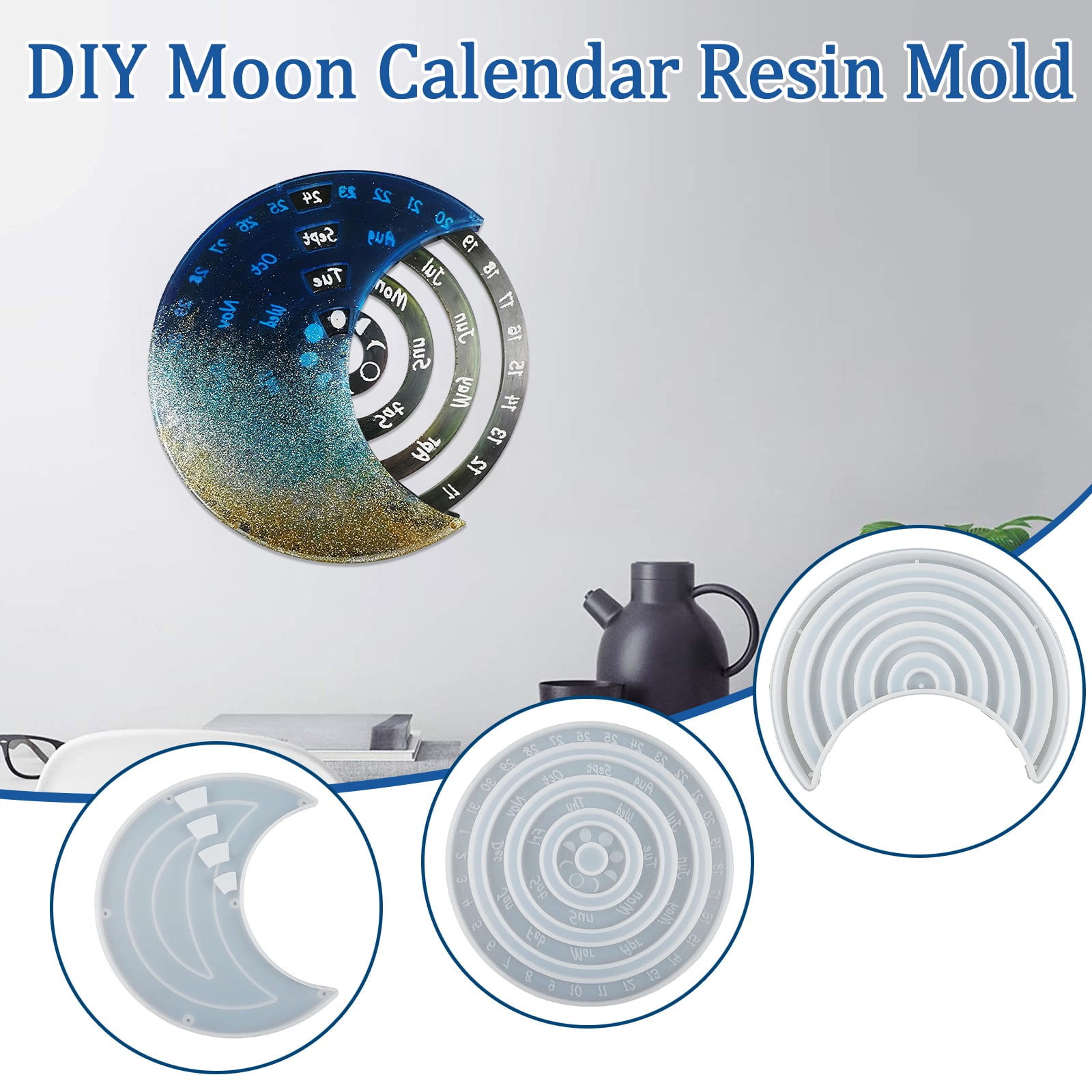 Clearance Sale!Moon For Diy Wall Decoration Perpetual Molds Calendar ...