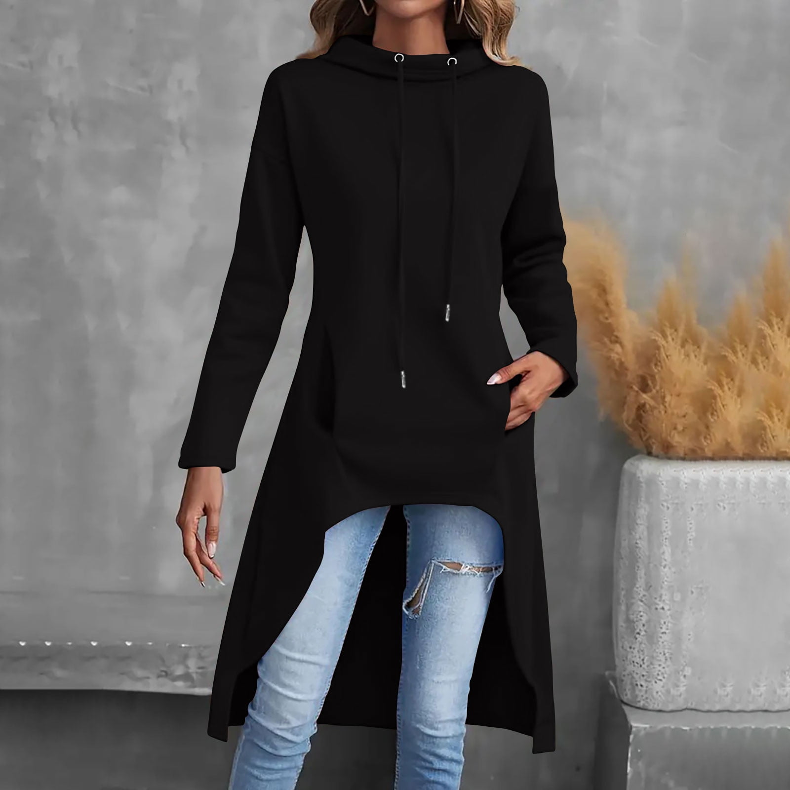 Clearance Sale Mrasaso Long Sleeve Sweatshirts for Women Cowl Neck High ...