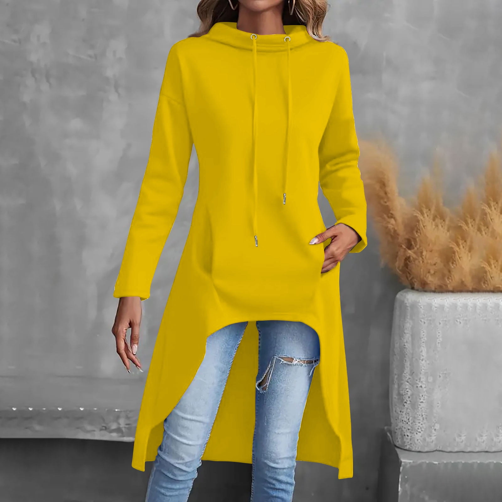 Clearance Sale Mrasaso Long Sleeve Sweatshirts for Women Cowl Neck High ...
