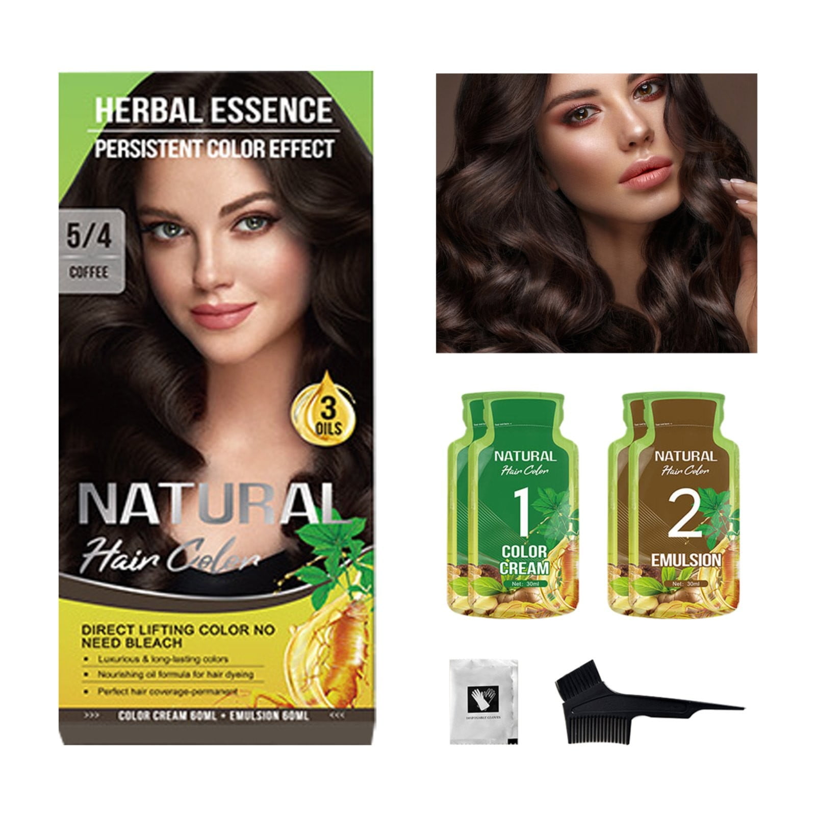 Clearance Sale Natural Plant Hair Dye, Botanical Bubble Hair Dye Shampoo, Pure Plant Extract for ...