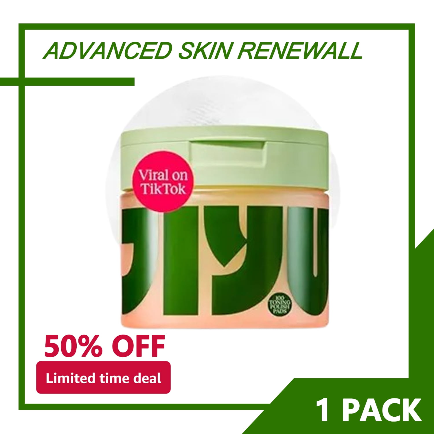 Clearance Sale Personal Skin Care JIYU Korean Dark & Wrinkle Minimizing Toner Pads Hydrating ...