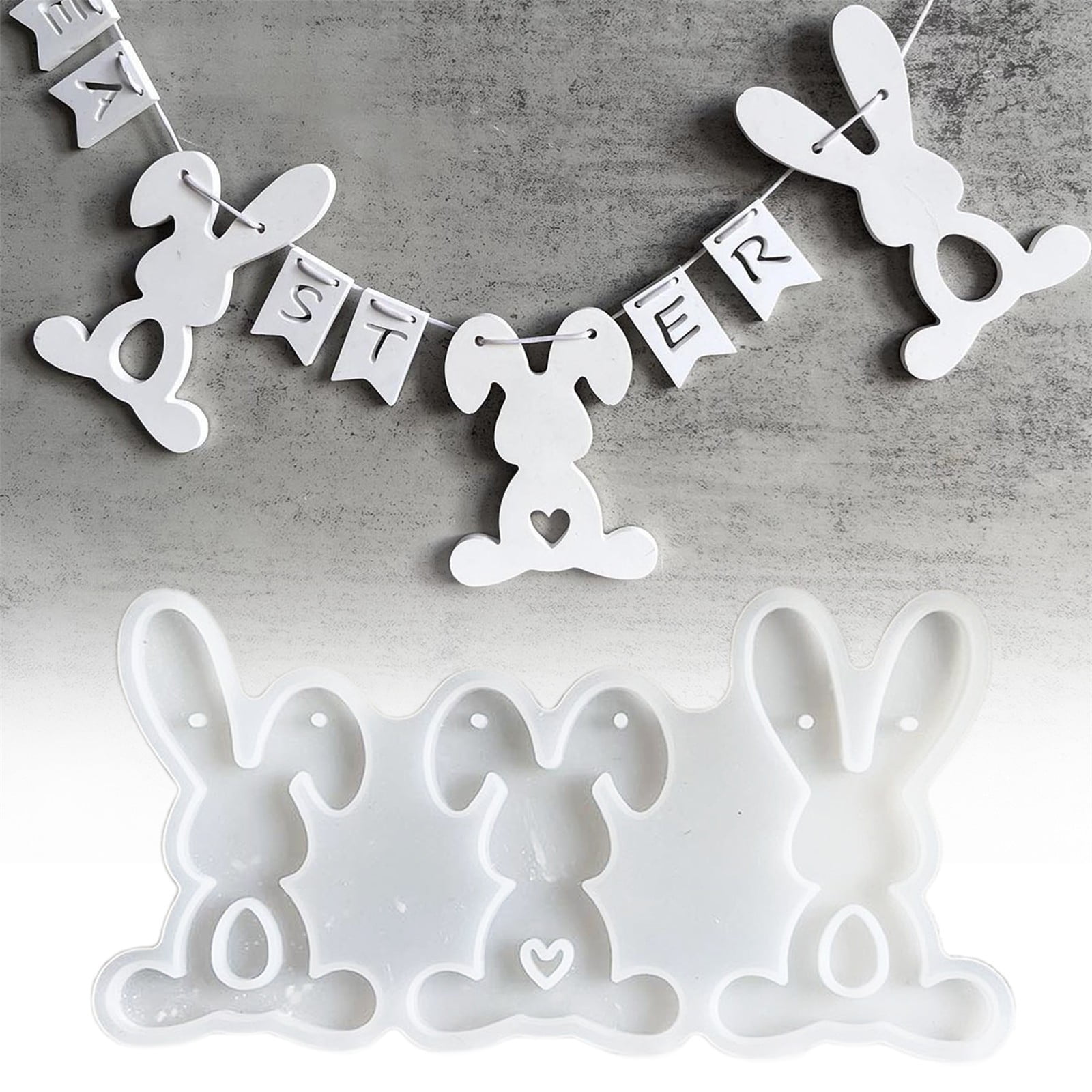 Clearance Sale!Silicone Easter Bunny With Heart Easter Silicone Spring ...