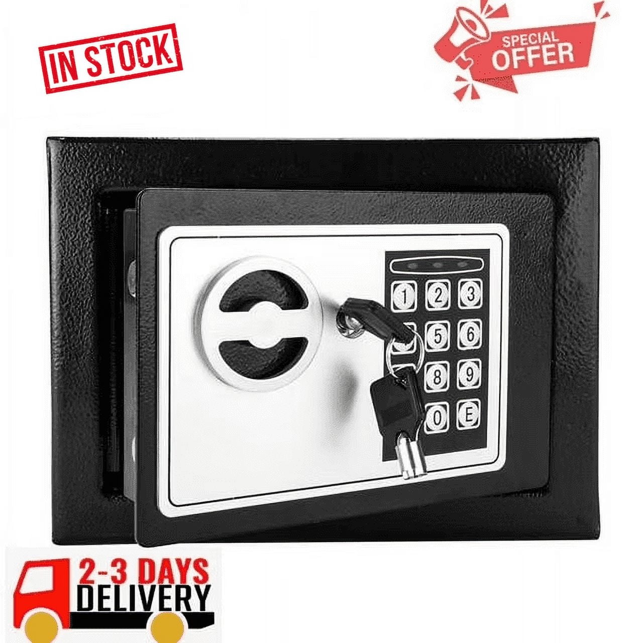 Steel Security Safe and Lock Box with Electronic Keypad - Secure Cash ...