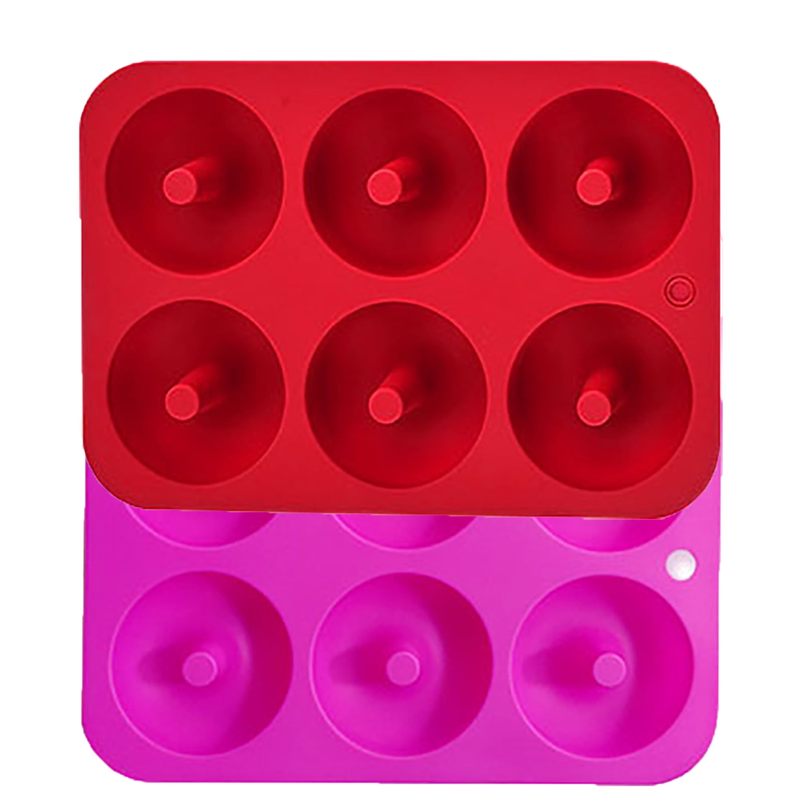 Clearance Sale! Tanune Dessert Molds, 2Pc Baking Donut Mold (Red, Rose ...