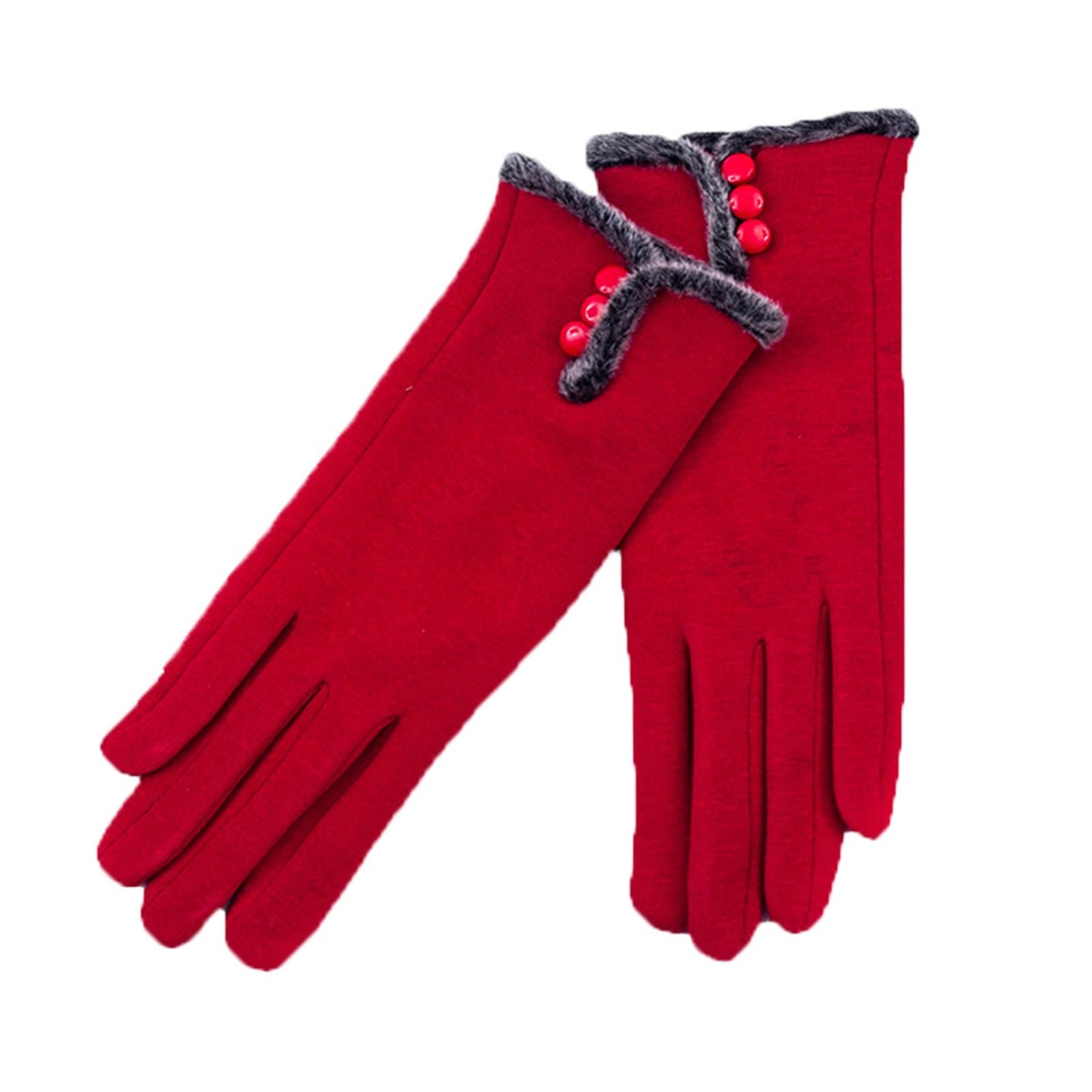 Clearance Sale!Three Open Gloves Winter Women'S Velvet Thermal Gloves Cycling And Screen Gloves ...