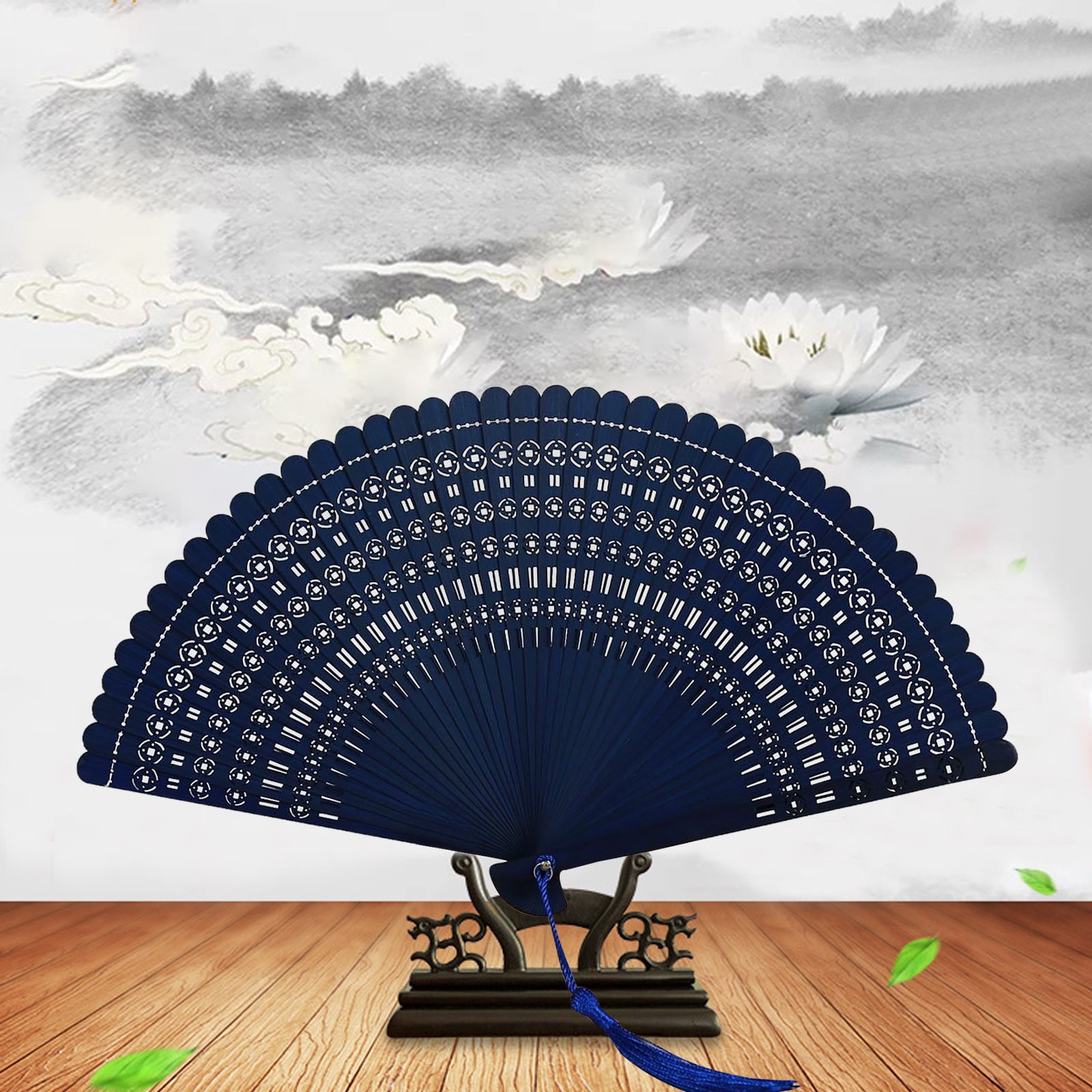 Clearance Sale! "Traditional Dance Fan With Intricate Carvings Elegant ...