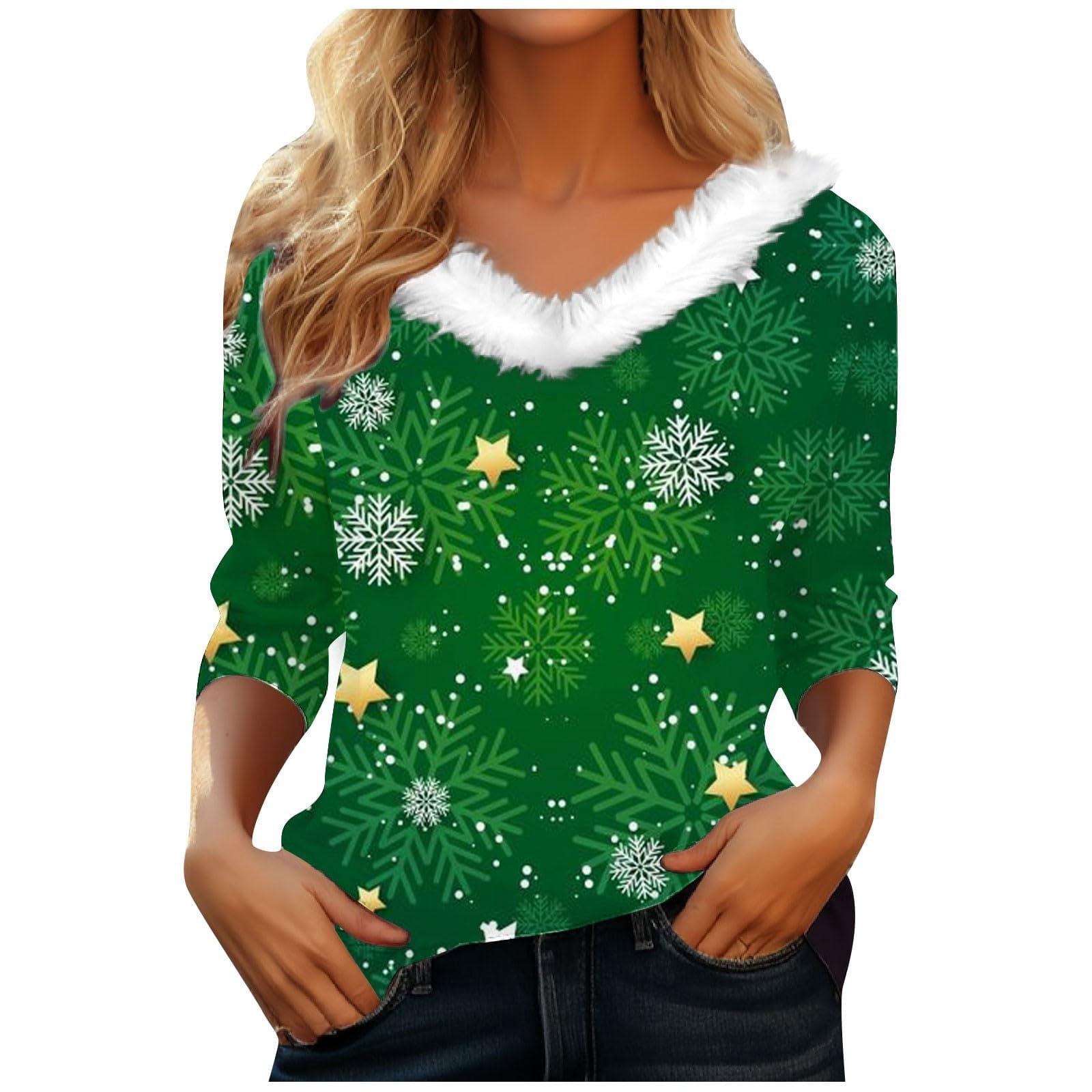 Clearance Sale!Uooqdmx Christmas Shirts for Women Fall Clothes Holiday ...