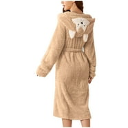 Just Love Plush Lined Soft Critter Robe with Sherpa Trim for Women ...