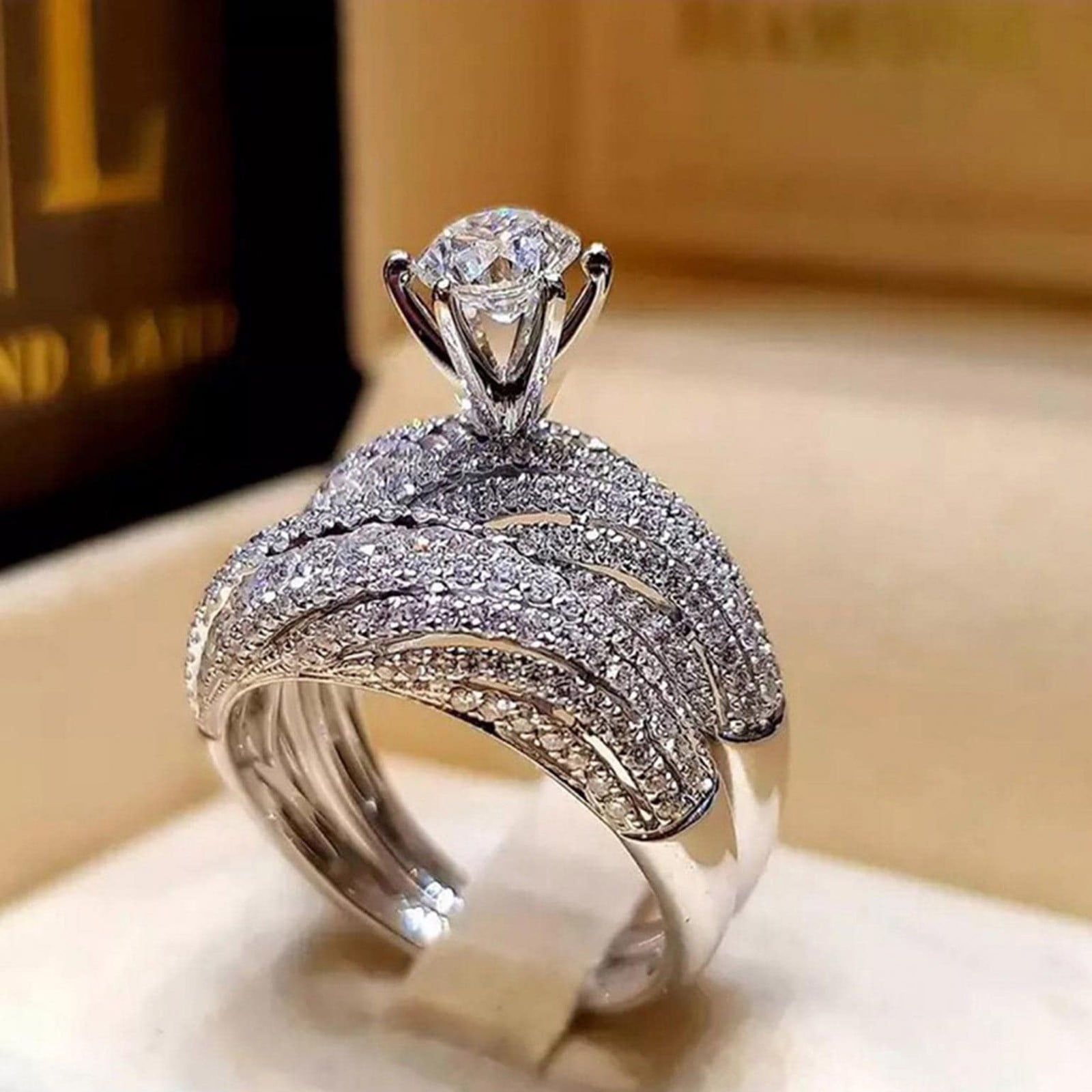 Clearance Sale! WEANT Womens 925 Sterling Silver Couple Carving Crystal ...