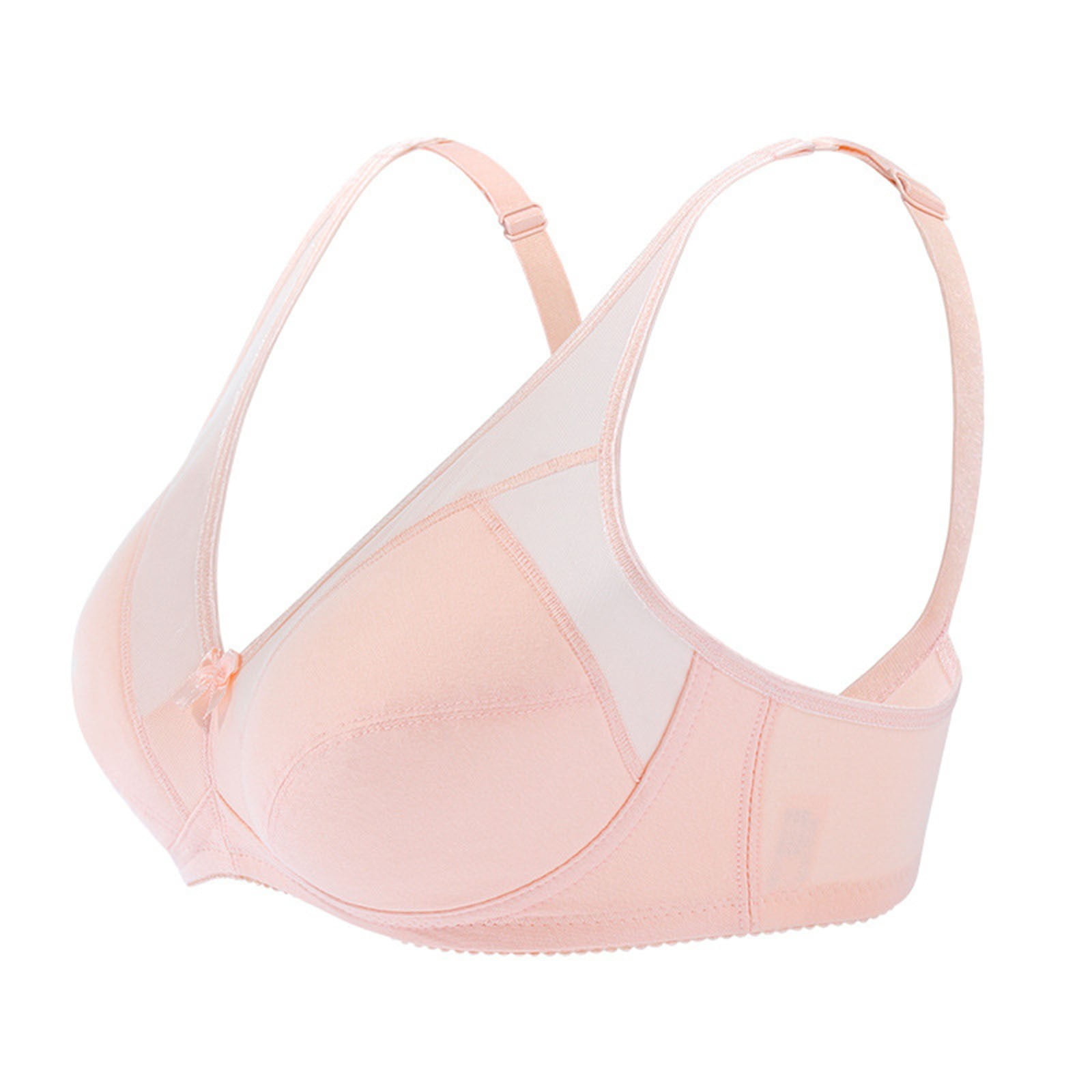 Women's Daily Solid Sexy Gathered Bra Straps Breast Cup Thin Adjustable ...