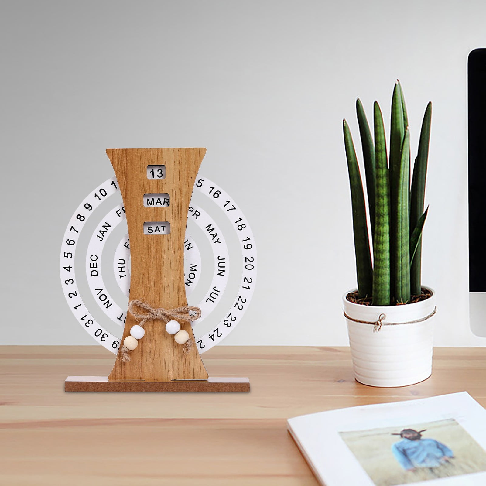 Clearance Sale!iOPQO Calendar 2025,Desk Decor,Wooden Creative Calendar ...