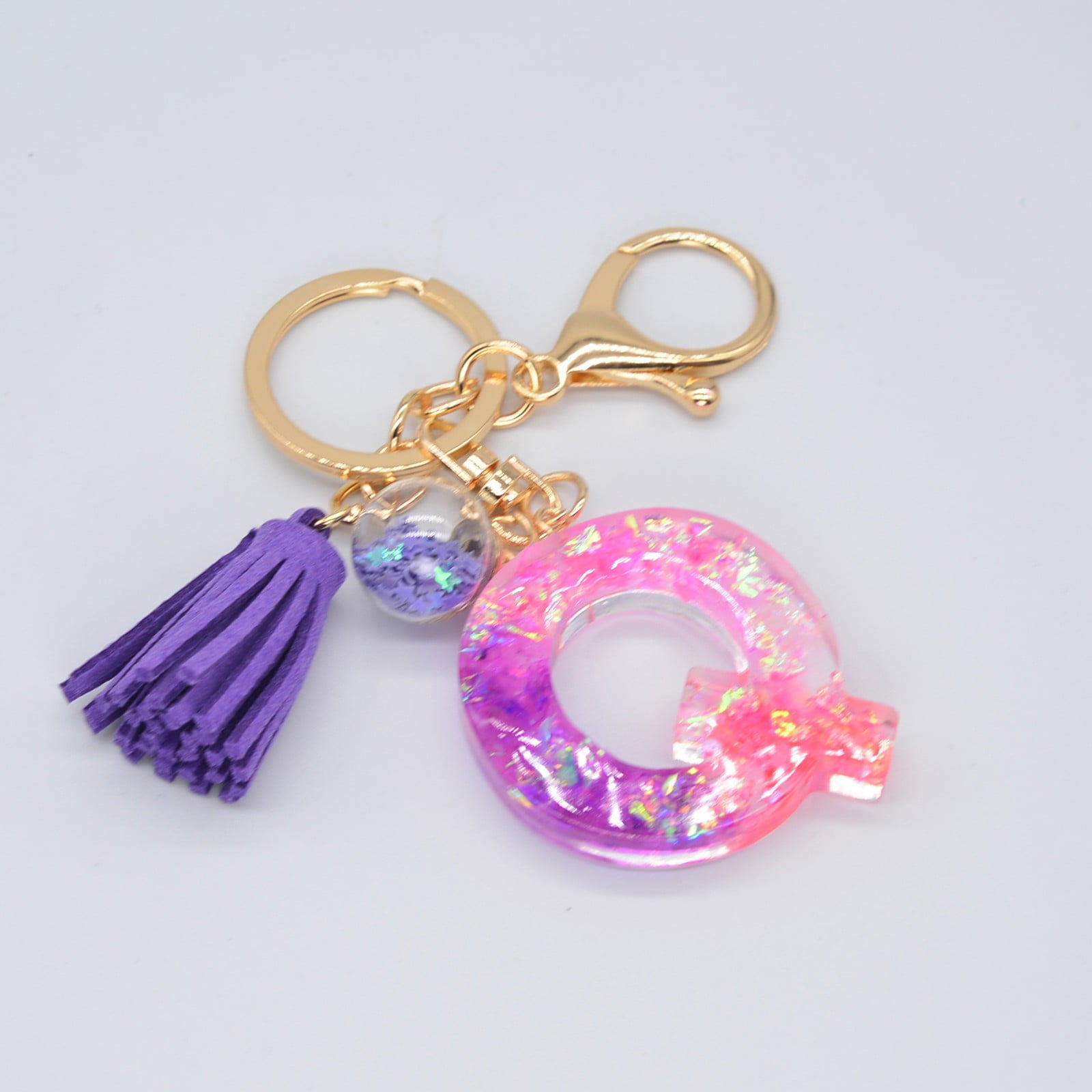 Clearance Sale!iOPQO Keychain Charms,Letter Keychain,Resin Glittering ...