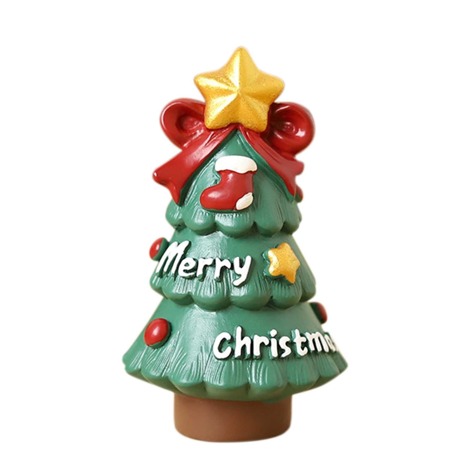Clearance Sales! Christmas Statue Miniature Snowman Santa Claus Resin ...