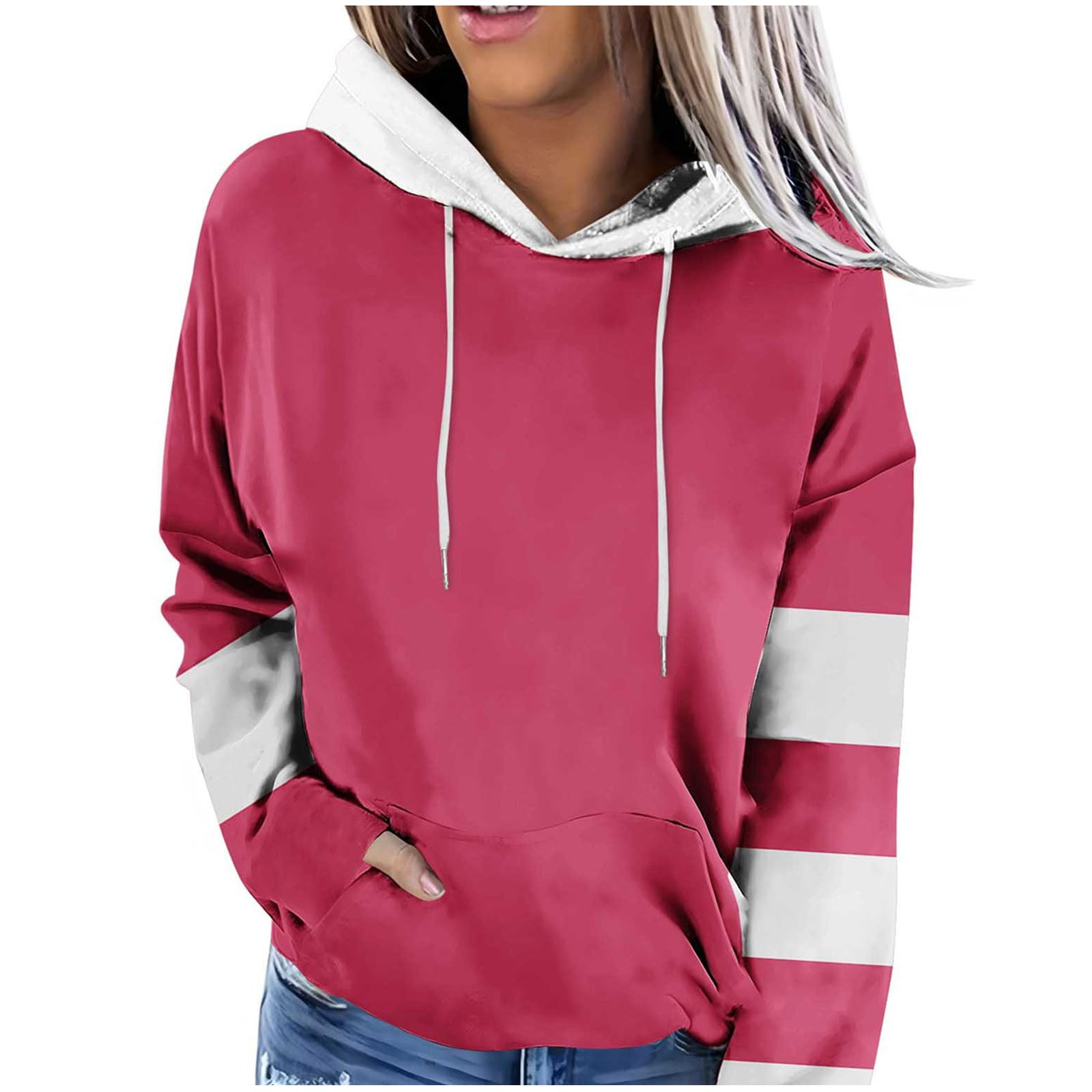 S Buigttklop Sweatshirt for Women Fall Winter Casual Drawstring Color ...