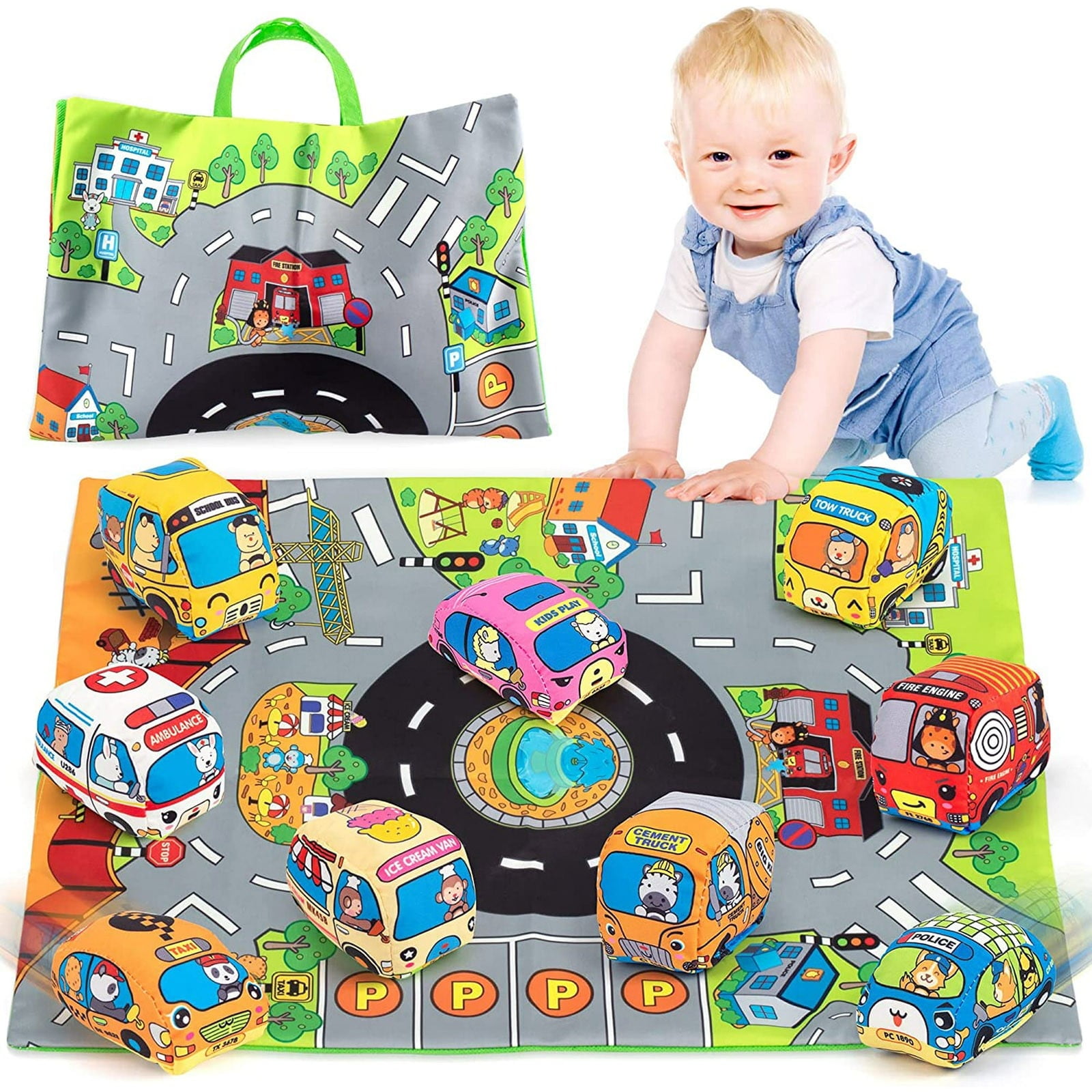 Clearance Sales! Lssam Car Plush,Soft Car Toys For 1 Year Old Boy Baby ...
