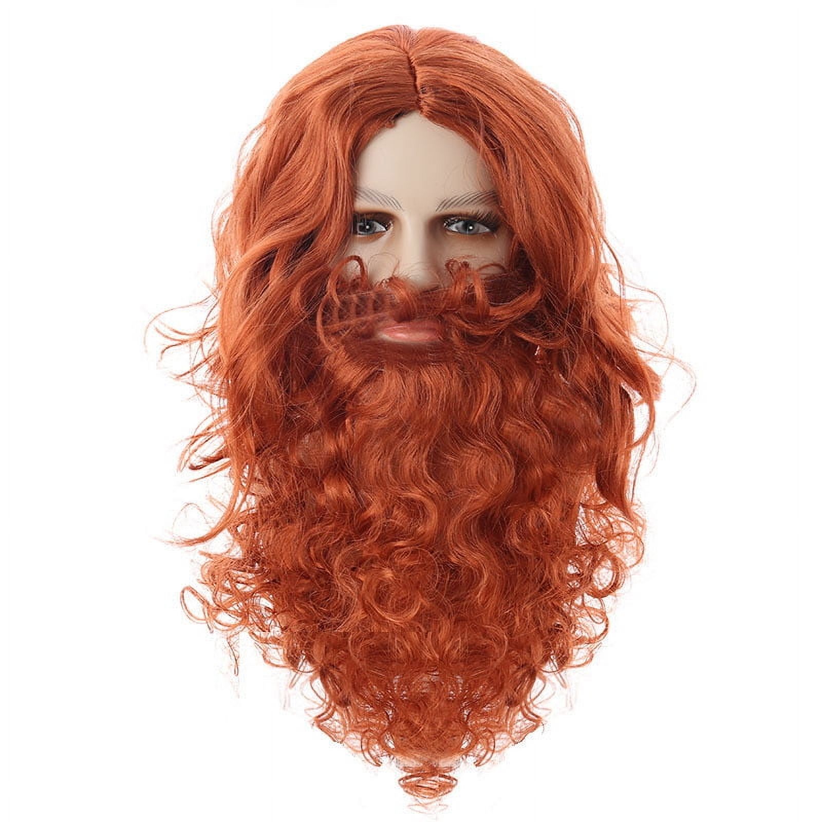 Clearance Santa Wig And Beard Complete Set Of Wig Long Curly Christmas ...