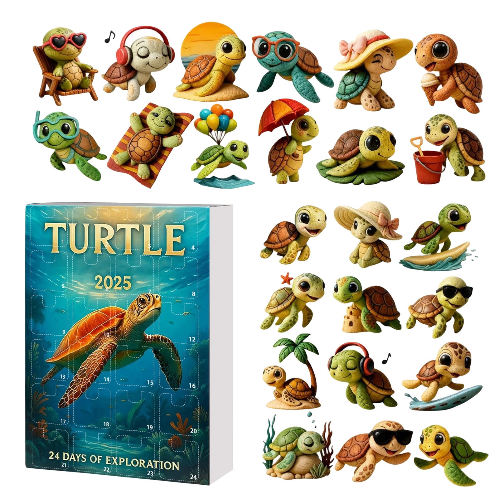 Clearance! Sea Turtle Advent Calendar 2025, 24 Collectible Figures ...