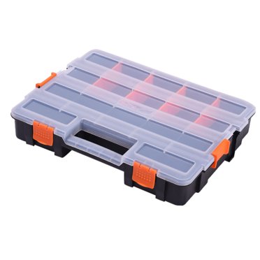 Plastic Handle Double Layer Hardware Tools Storage Box Clear Purple ...