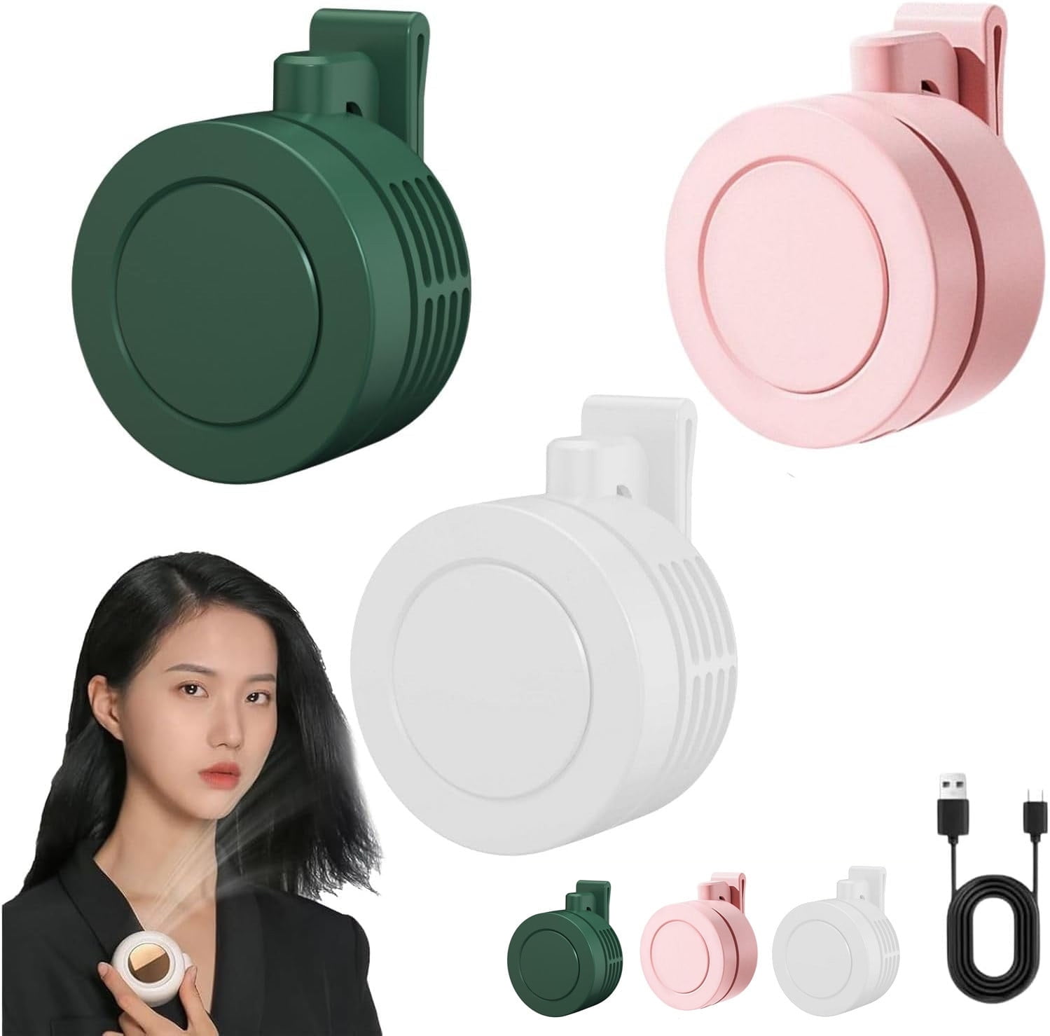 Clearance Silent Mini Bladeless Electric Fan Clip On,3 Speeds Hands ...