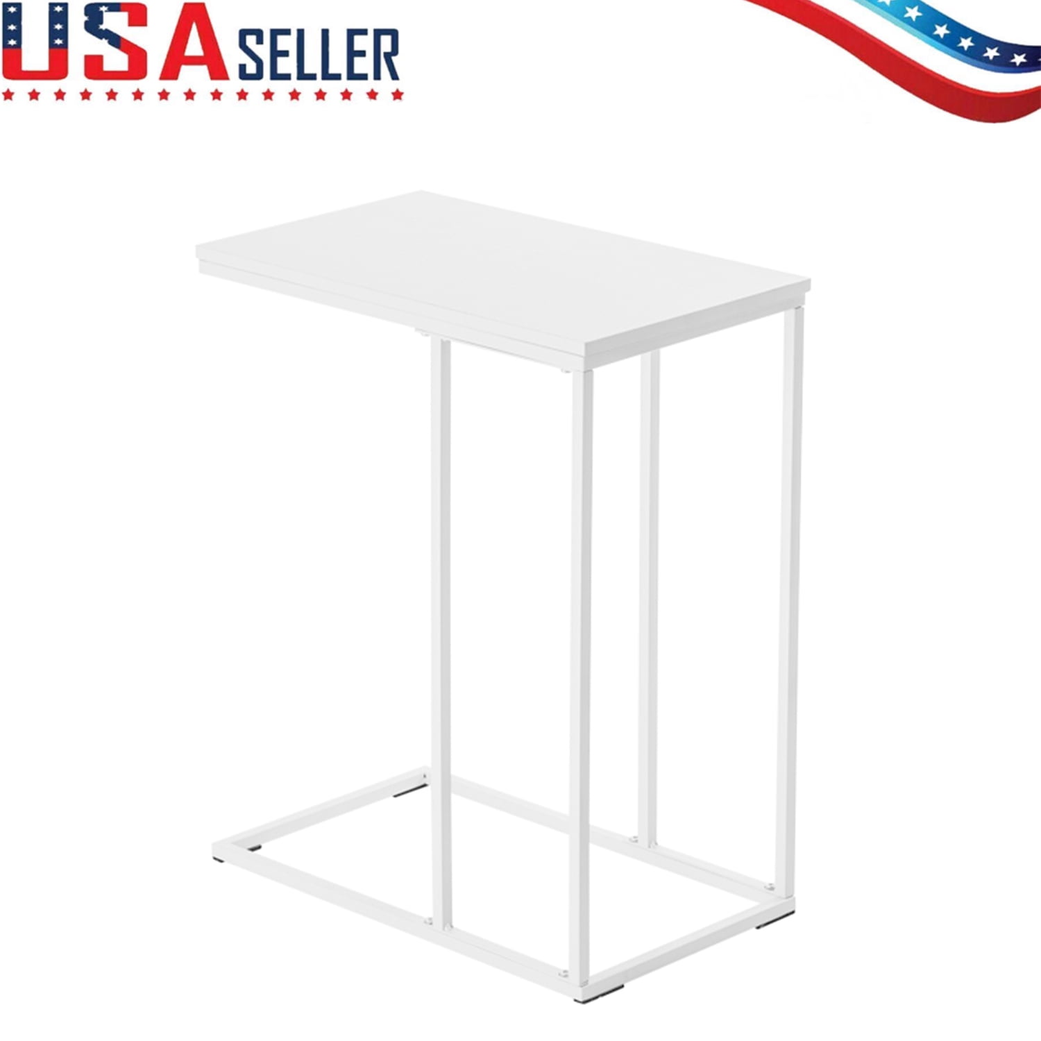 Clearance! Small C Shaped End Table, Slim Couch Side Tables Slide Under ...