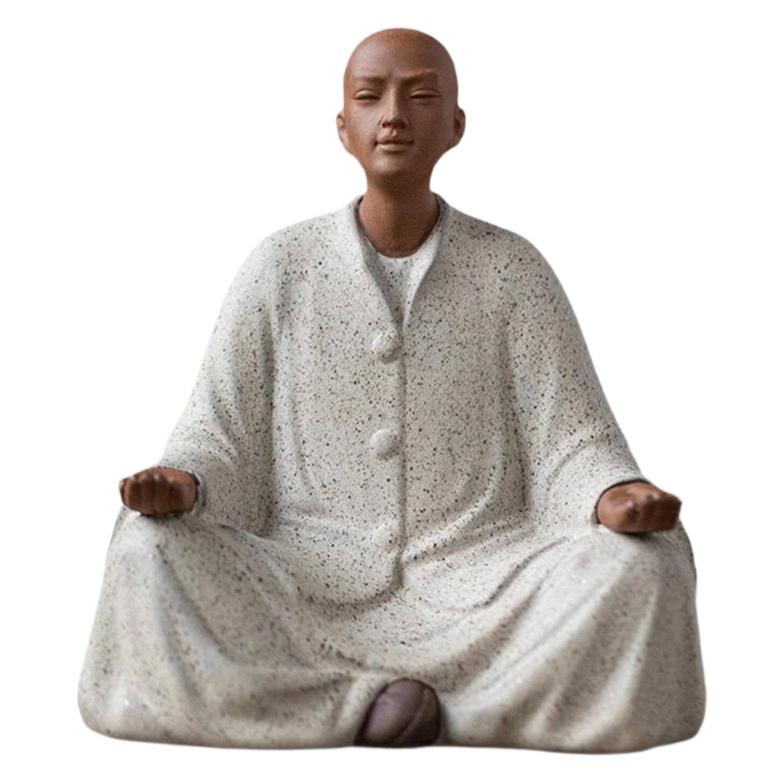 Clearance! Small Monk Statue Purple Clay Pattern Table Center Buddha ...