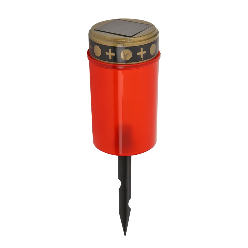 Solar Power Grave Lawn Light Flameless Electronic Led (Light Decoration ...