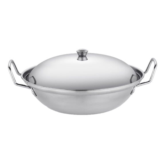 Steel Saute Pan Dual Handle Cookware Portable Heated Evenly ...
