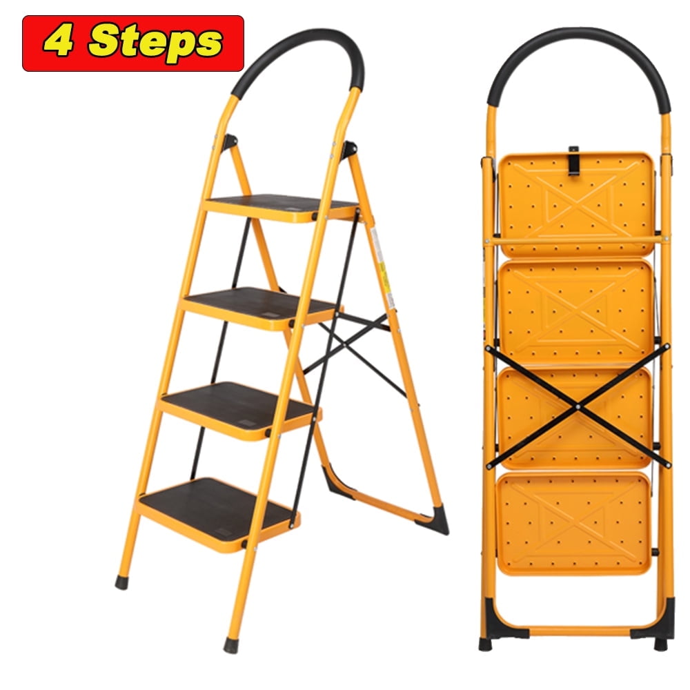 Clearance Step Ladder Folding Step Stool 4 Step Ladder with Handrails ...