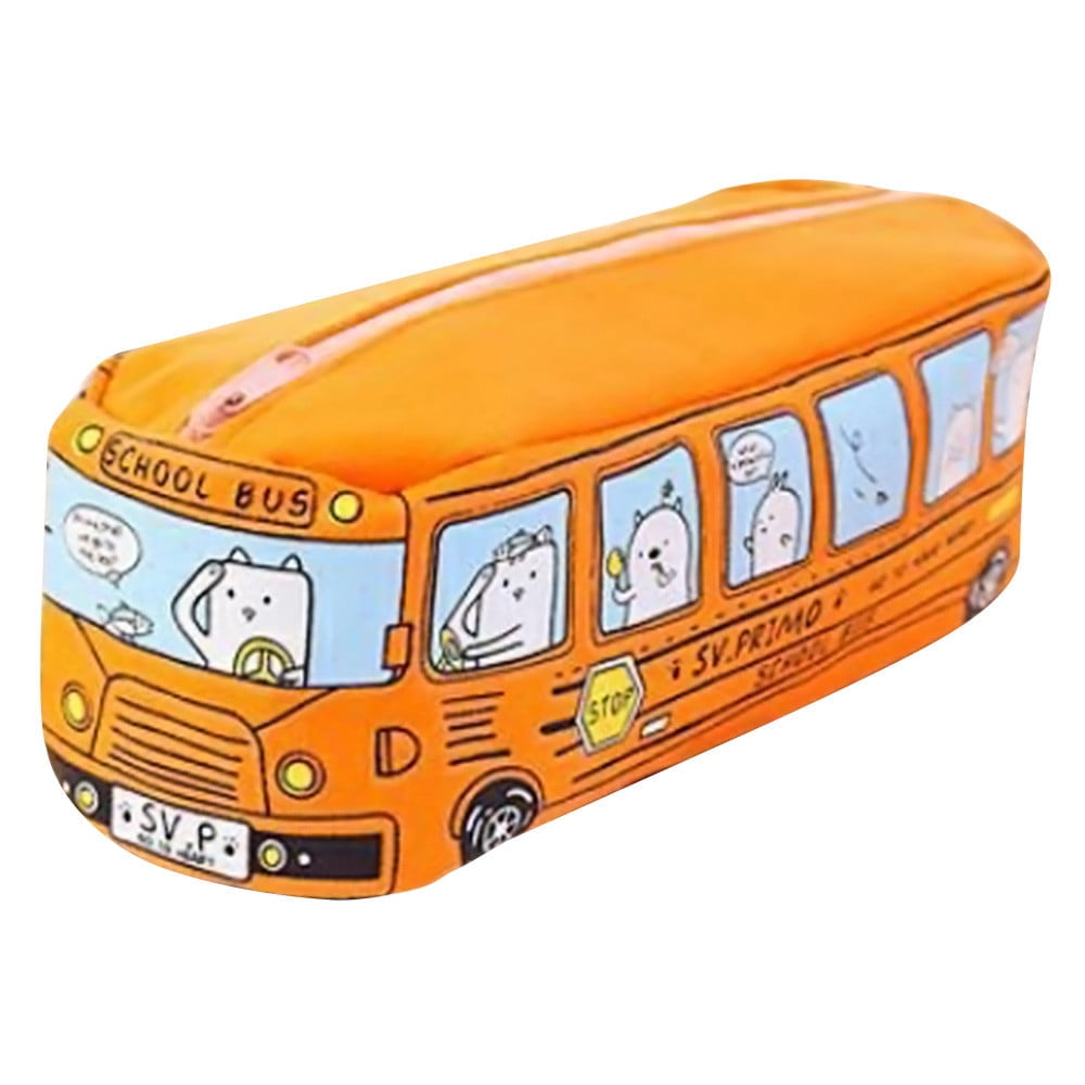 Clearance！ Sueyeuwdi Students Kids Cats School Bus Pencil Case Bag ...