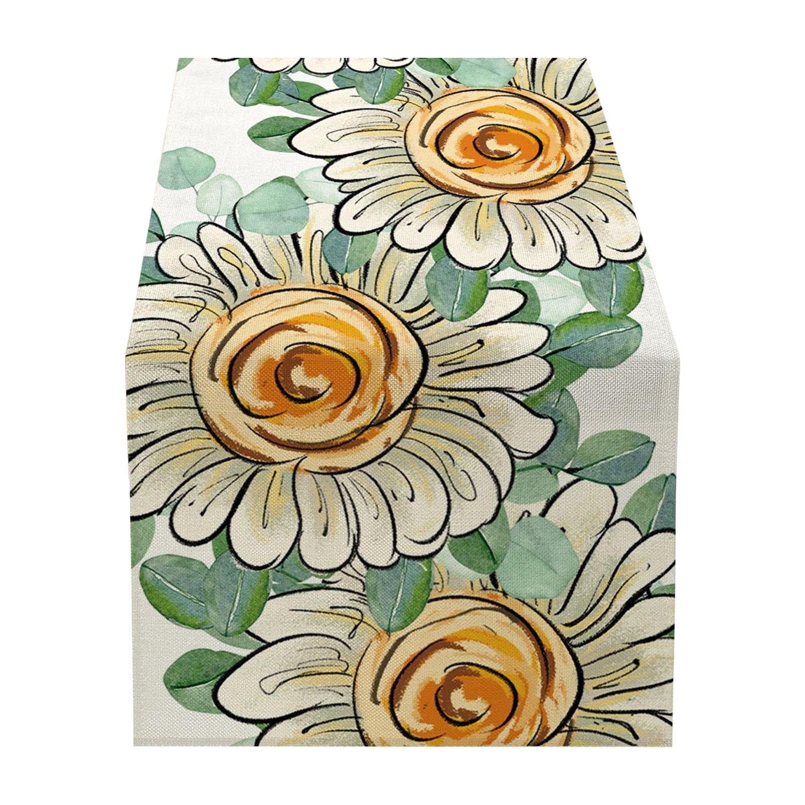Clearance! Summer Lemon Sunflower Table Banner Border Home Table Coffee ...