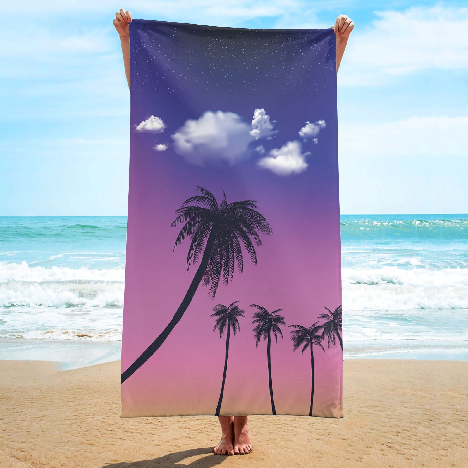 Suncoda Microfiber Beach Towel, Colorful Fast Drying Sand Free Beach ...