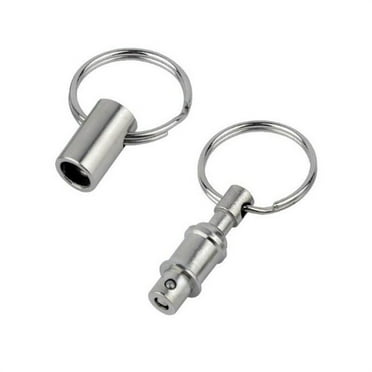 4 Pack Quick Release Detachable Mini Keychain Accessories, Silver Dual ...