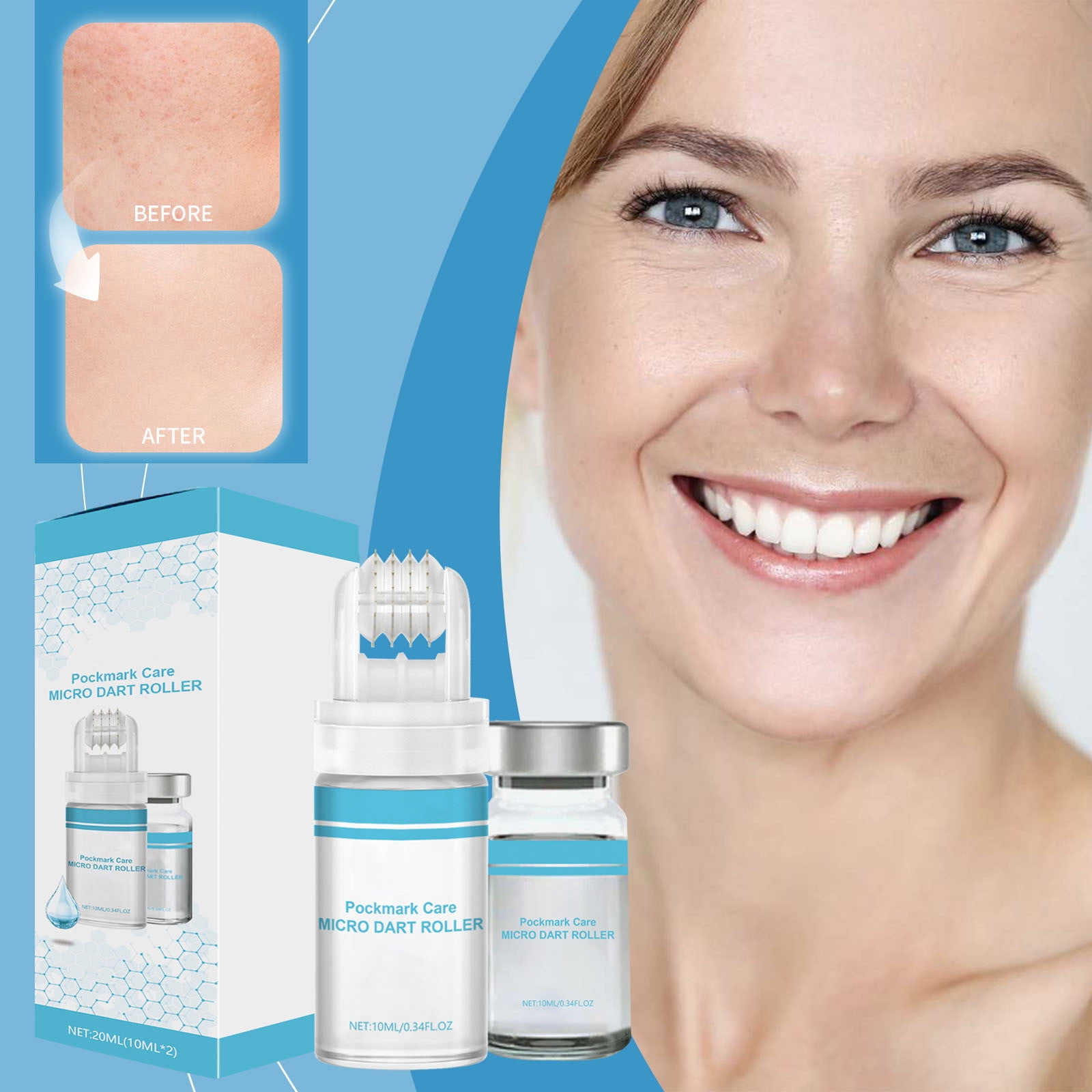 Clearance System Ageing Skin Care Hyaluronic Serum Microneedling Roller Face Lip Booster System ...