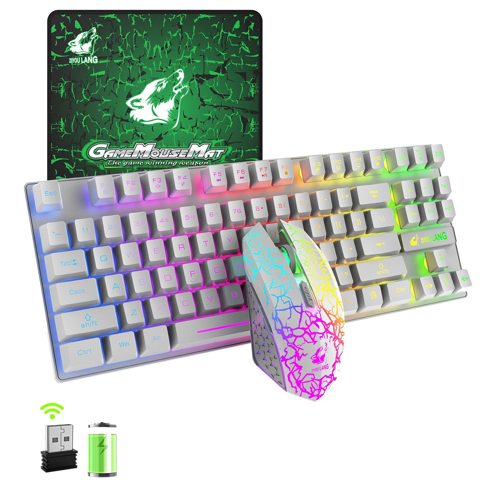 Clearance! T87 87 Keys Wireless Mechanical Feel Gaming Keyboard ... Clearance! T87 87 Keys Wireless Mechanical Feel Gaming Keyboard ...