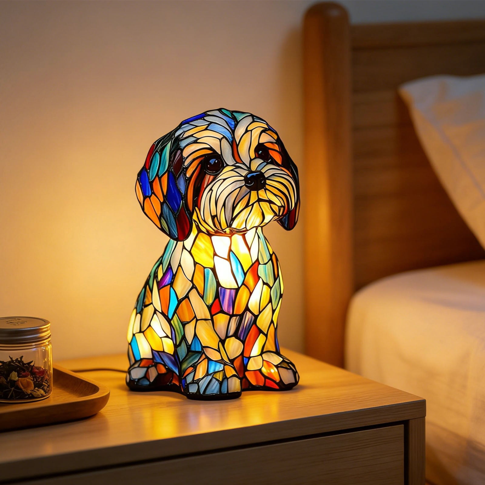 Clearance Table Lamp for Living Room Farmhouse Bedside Resin, Cute Dog ...