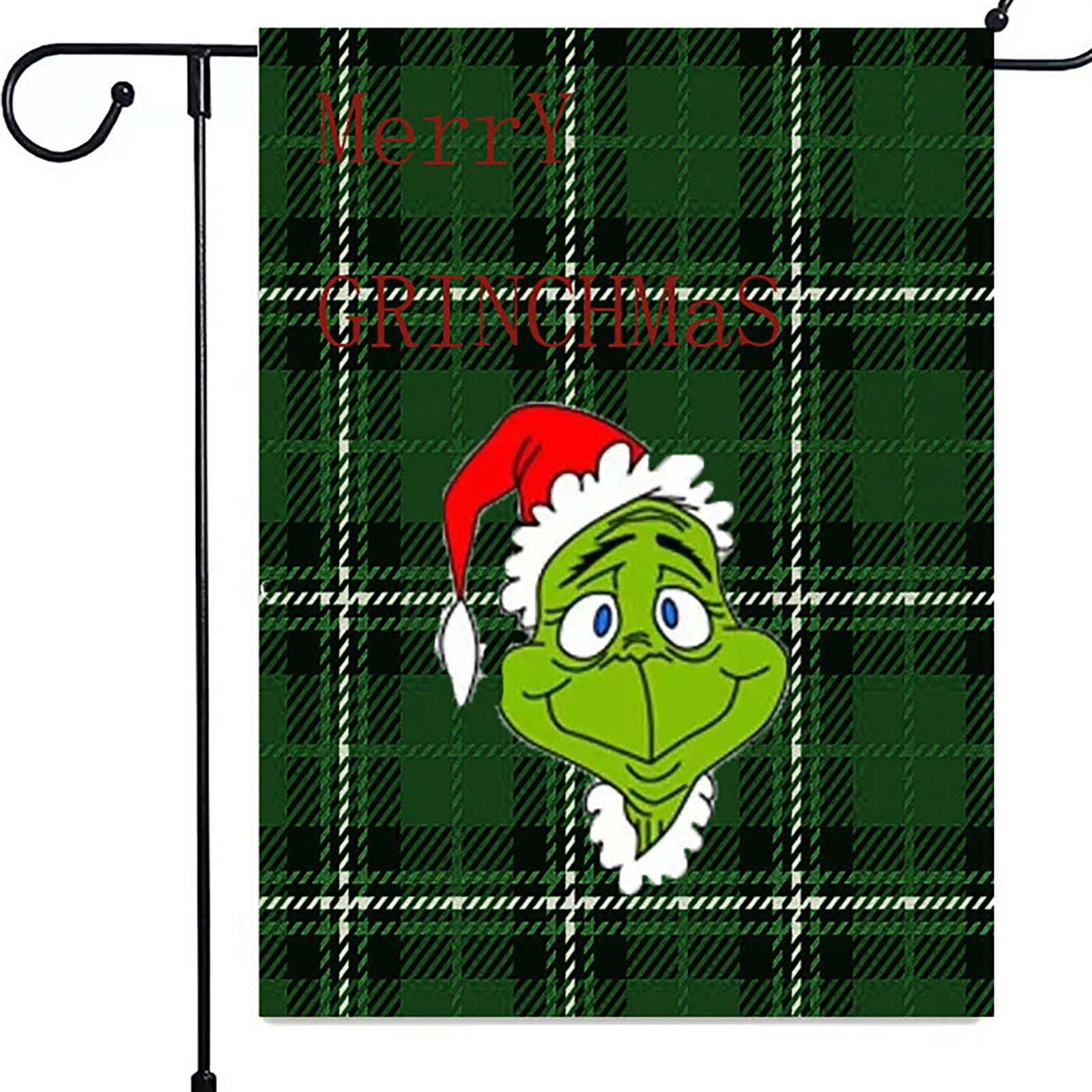 Clearance The grinch Christmas Decorations Christmas Garden Flag Green ...