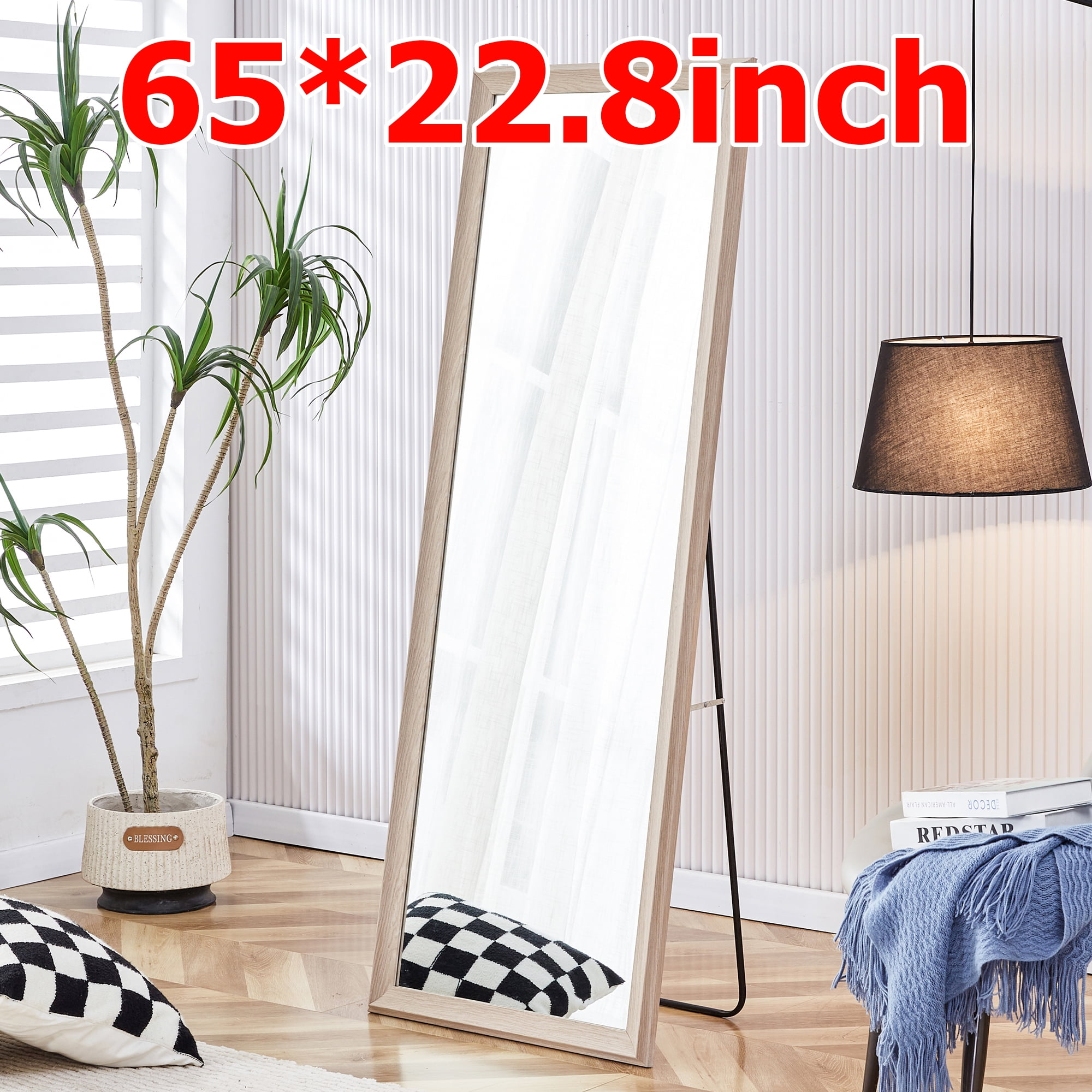 Clearance! Third generation, light oak solid wood frame full-length ...