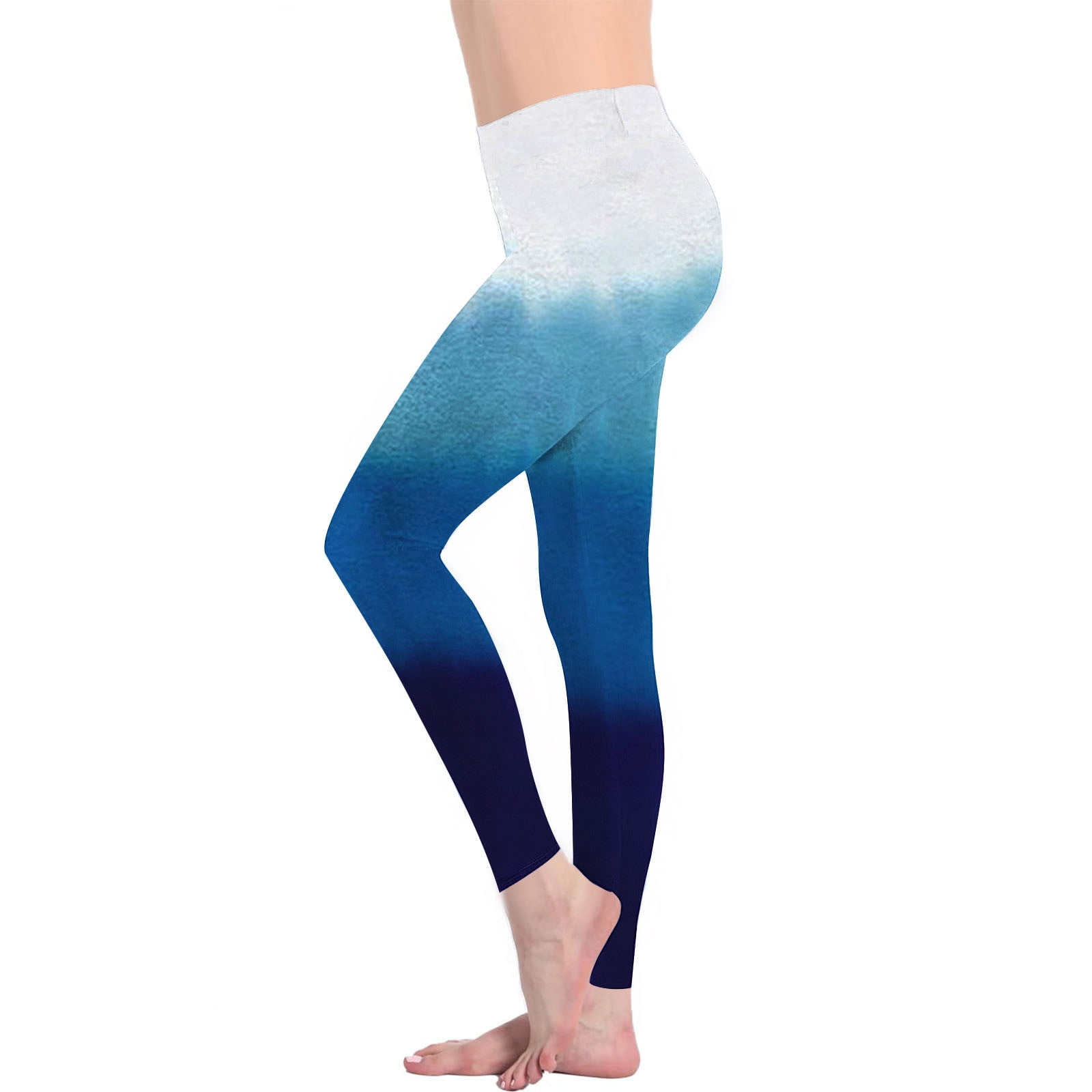 Clearance! Titcea Leggings for Women Elastic High Waisted Gradient ...