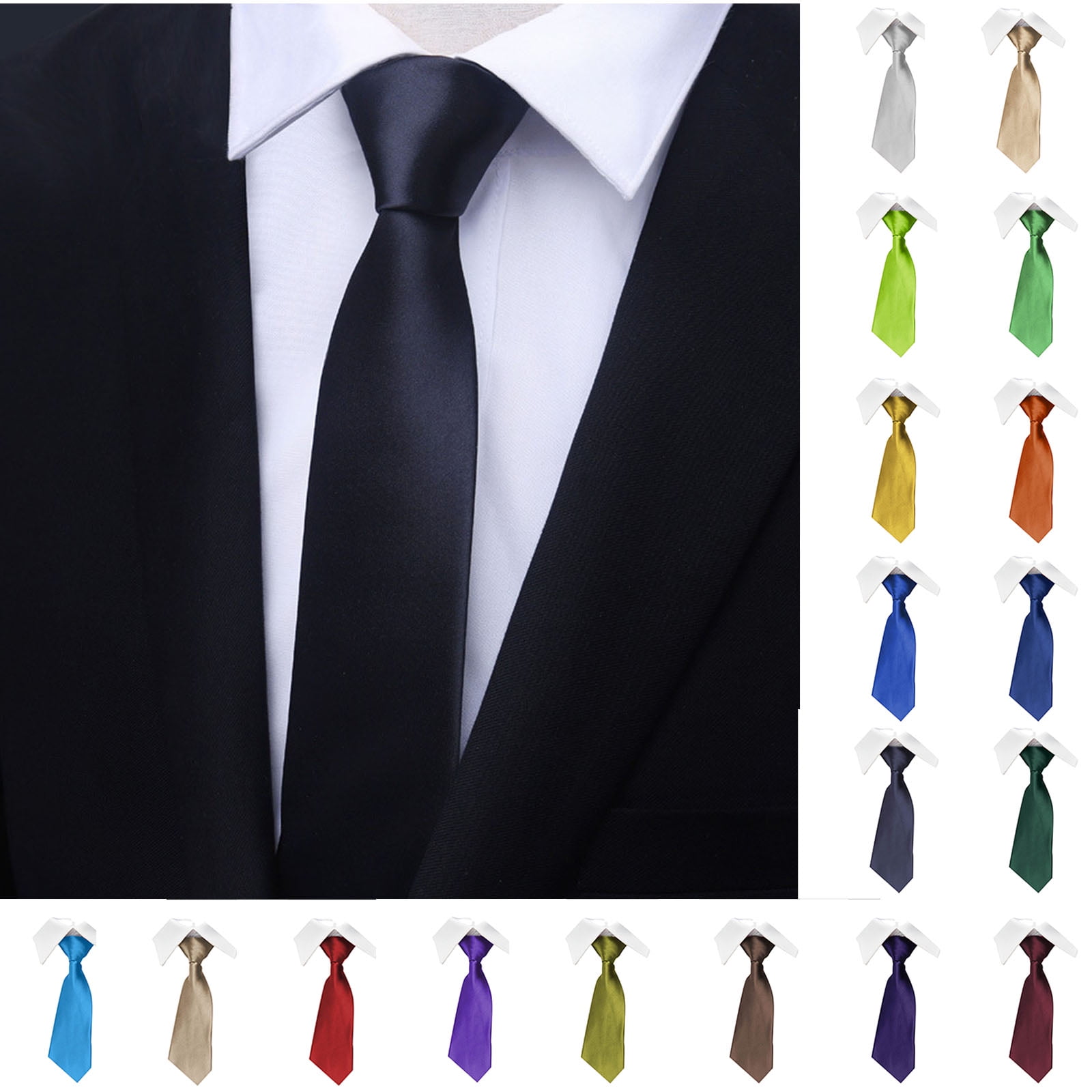 Clearance! Titcea Ties for Men, 3.1 Inch Solid Color Slim Tie Formal ...
